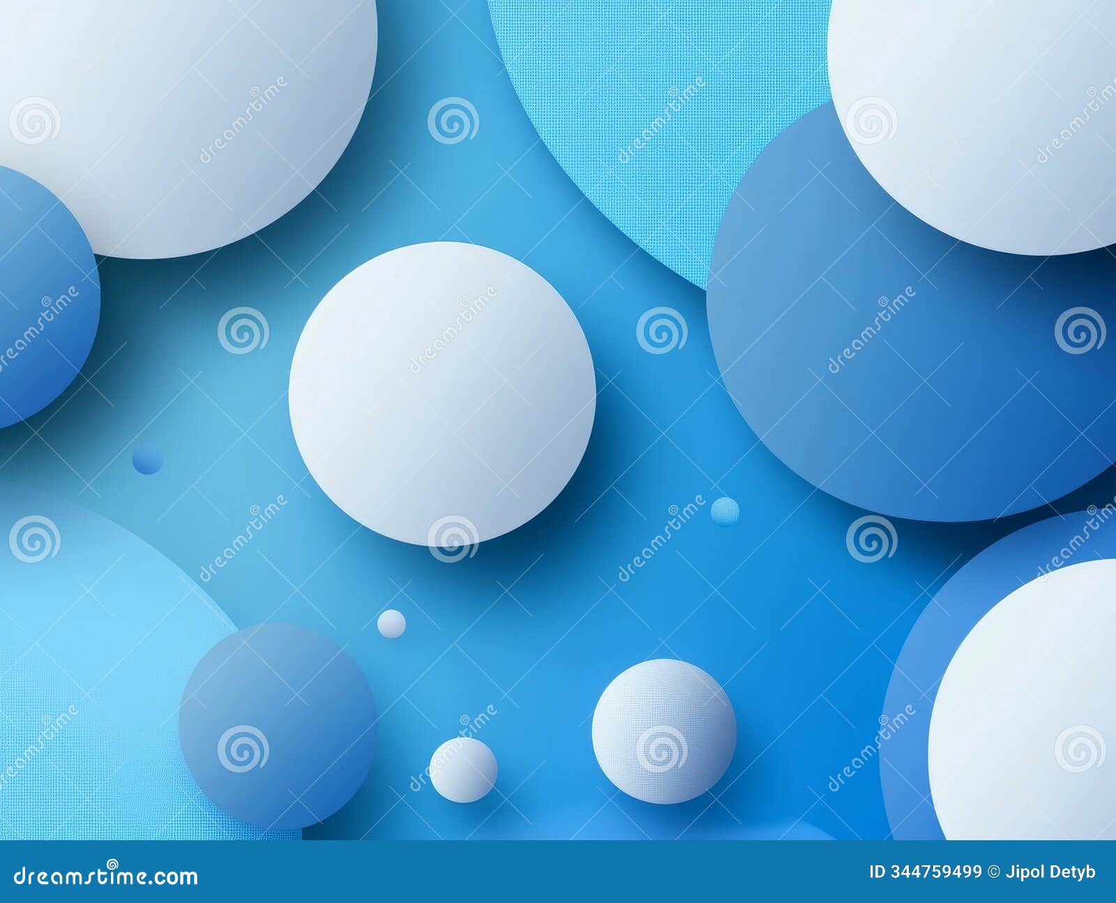 Blue Gradient Background, White and Blue Balls. Stock Illustration ...