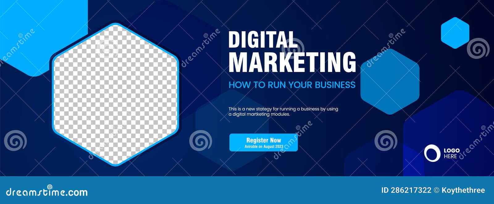 Blue Gradient Banner for Digital Marketing Concepts, Presentation ...