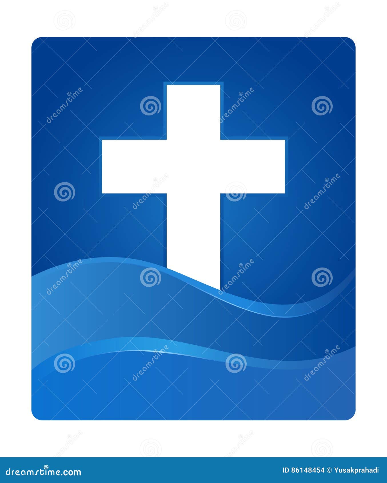 Blue Gradient Christianity Cross Symbol Stock Vector - Illustration of ...