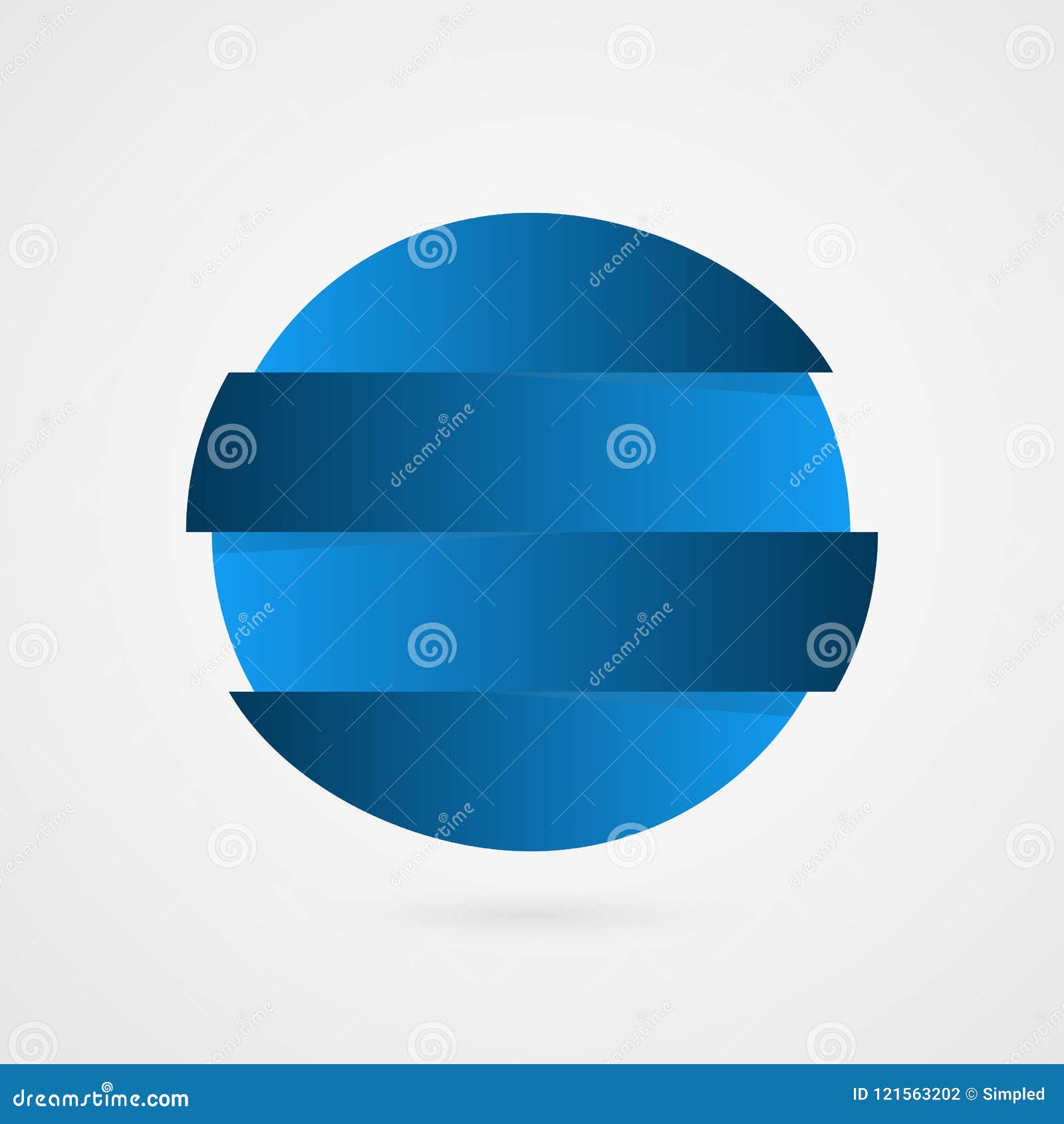 Blue Gradient Circle Sample. Four Stripes Vector Infographic Element ...