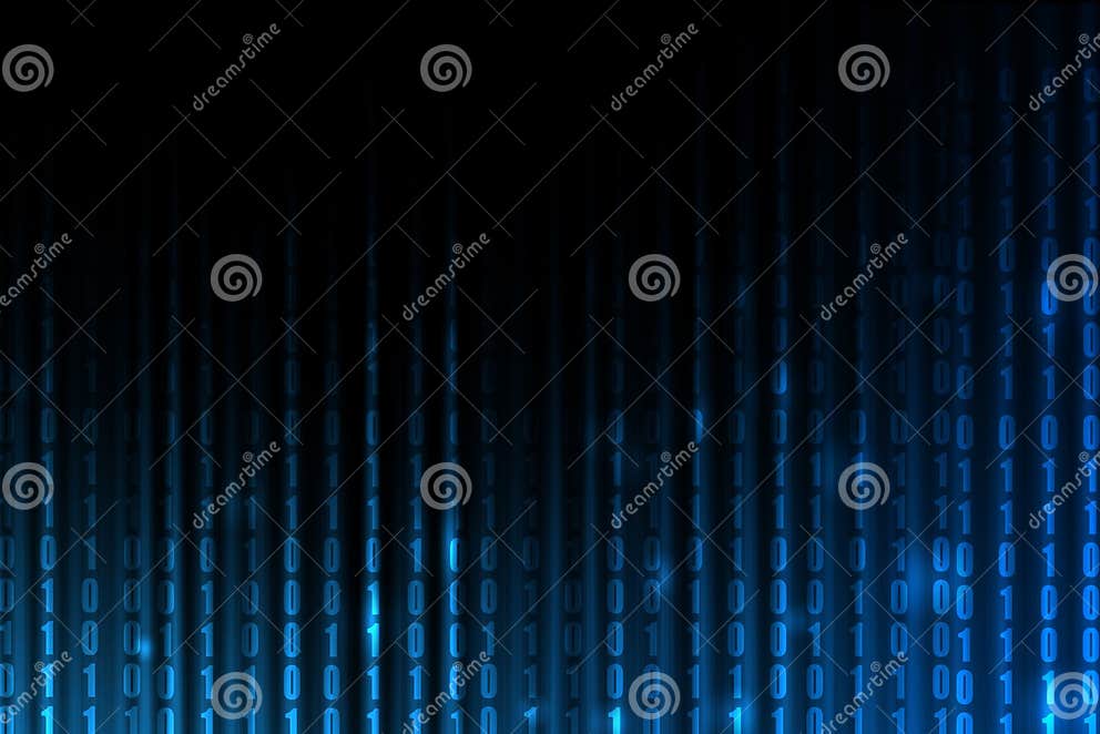 Blue Gradient Color with Binary Code, Technology Background Stock ...