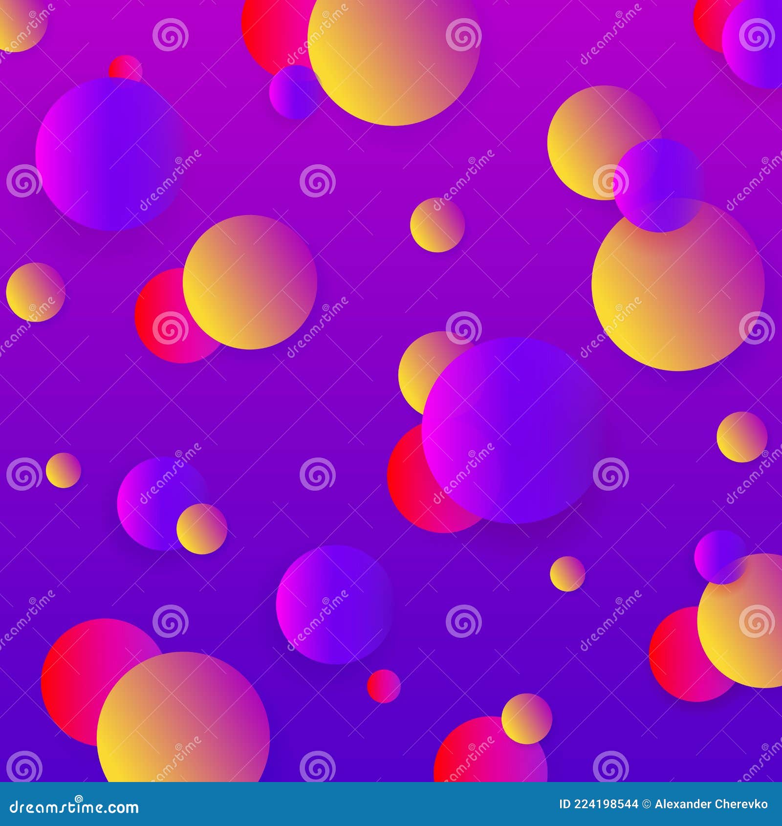 Blue Gradient Design, Colored Balls of Different Diameters Stock Vector ...