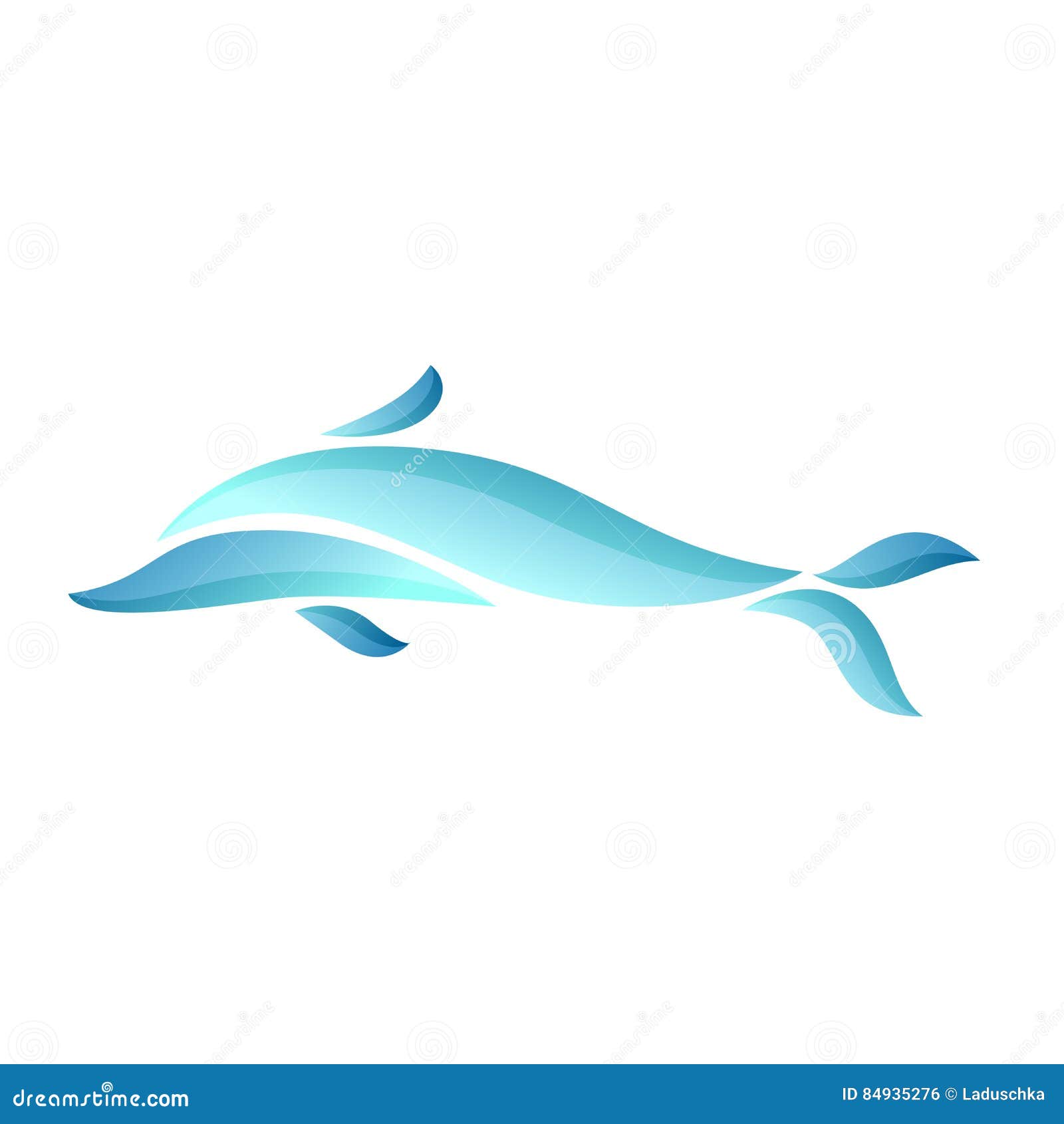 Blue Gradient Dolphin Composition Stock Vector - Illustration of ...