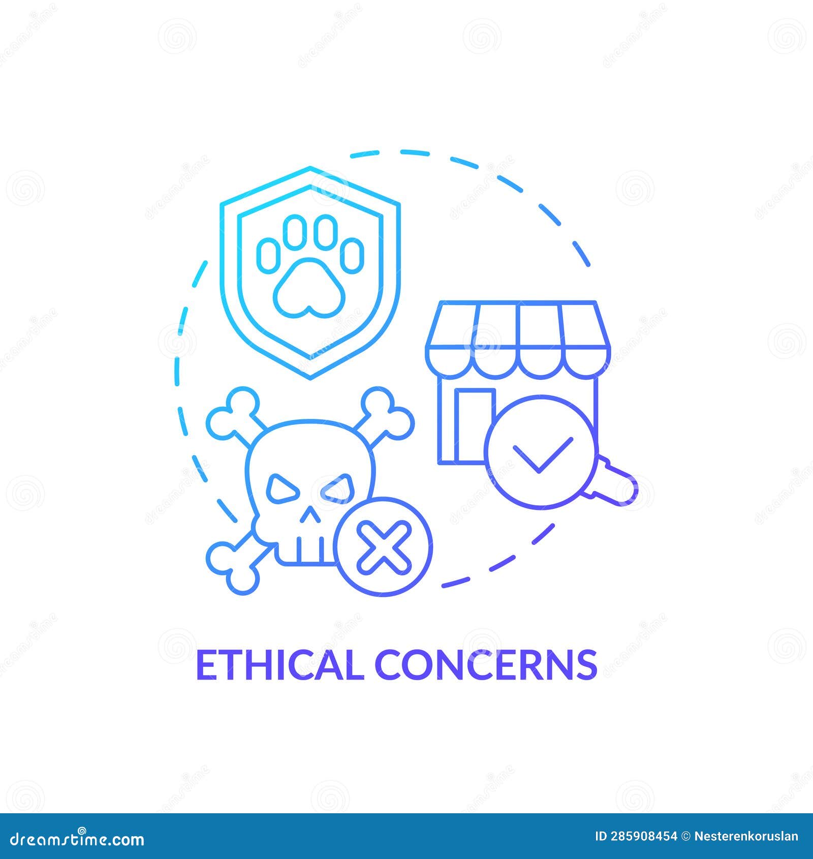 2D Gradient Ethical Concerns Line Icon Concept Stock Vector ...