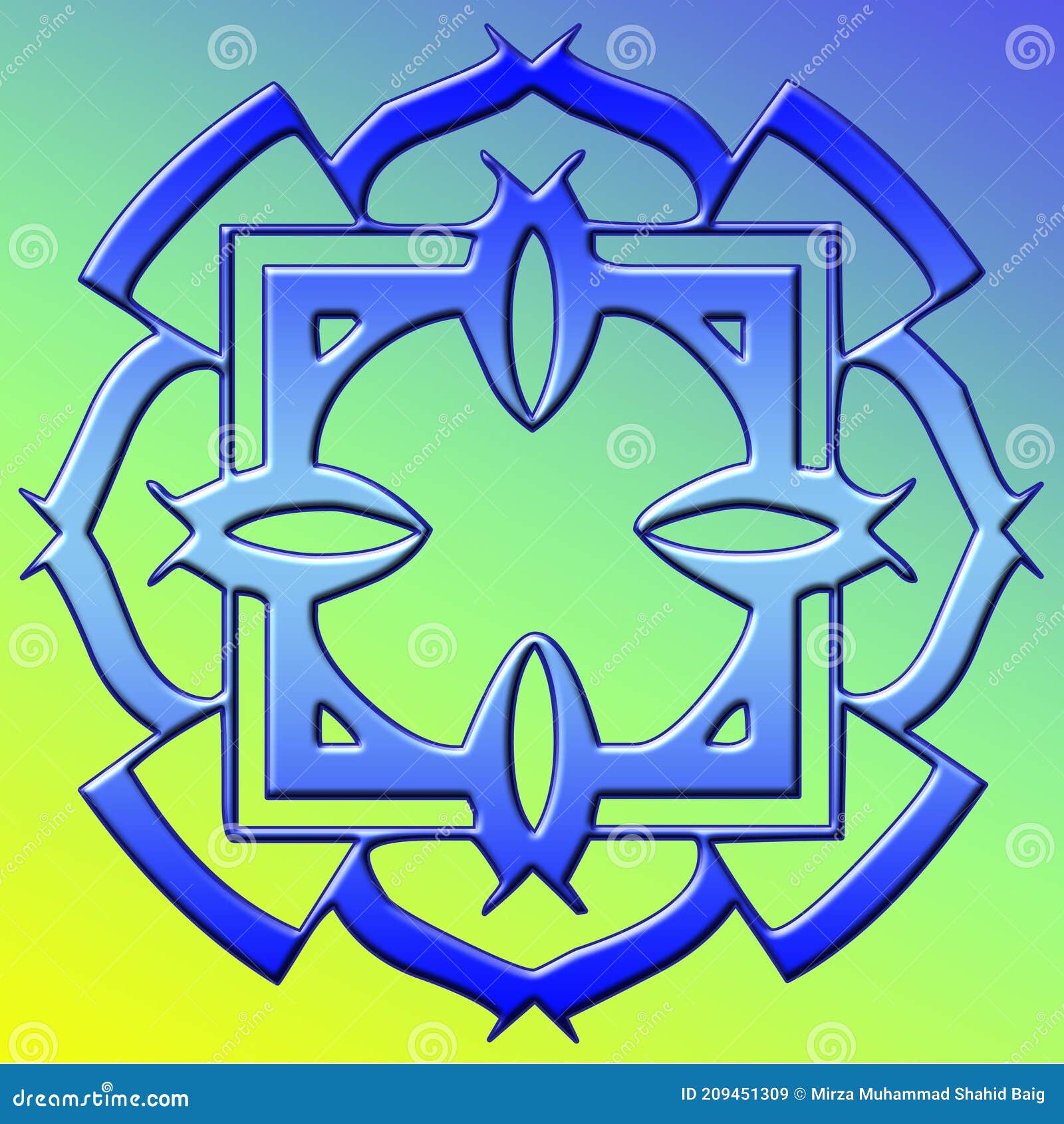 Blue Gradient Floral Seamless Tile Layout Drawing Pattern Set-7 Stock ...