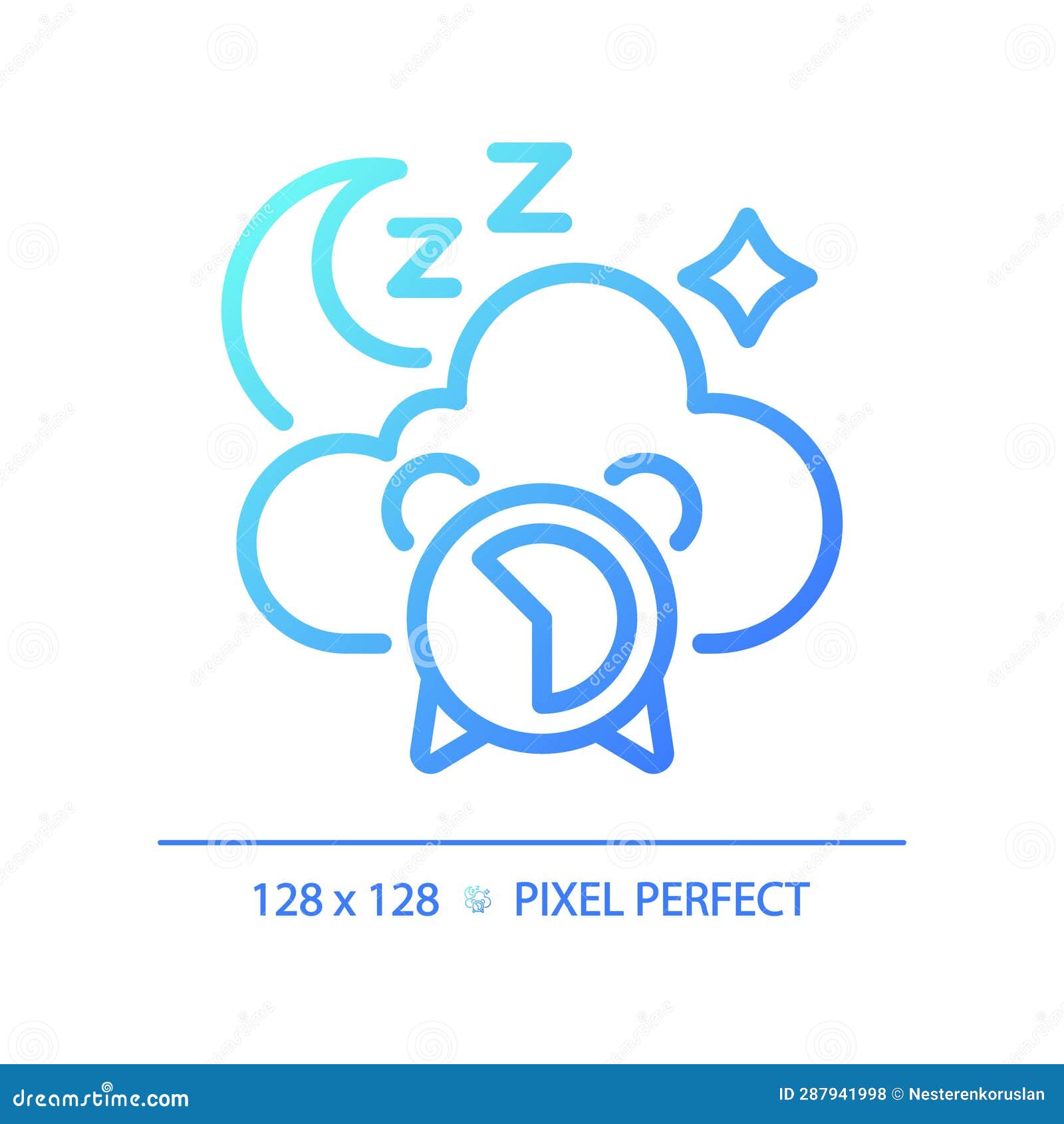 Blue Gradient Good Sleep Linear Icon Stock Vector - Illustration of line, gradient: 287941998