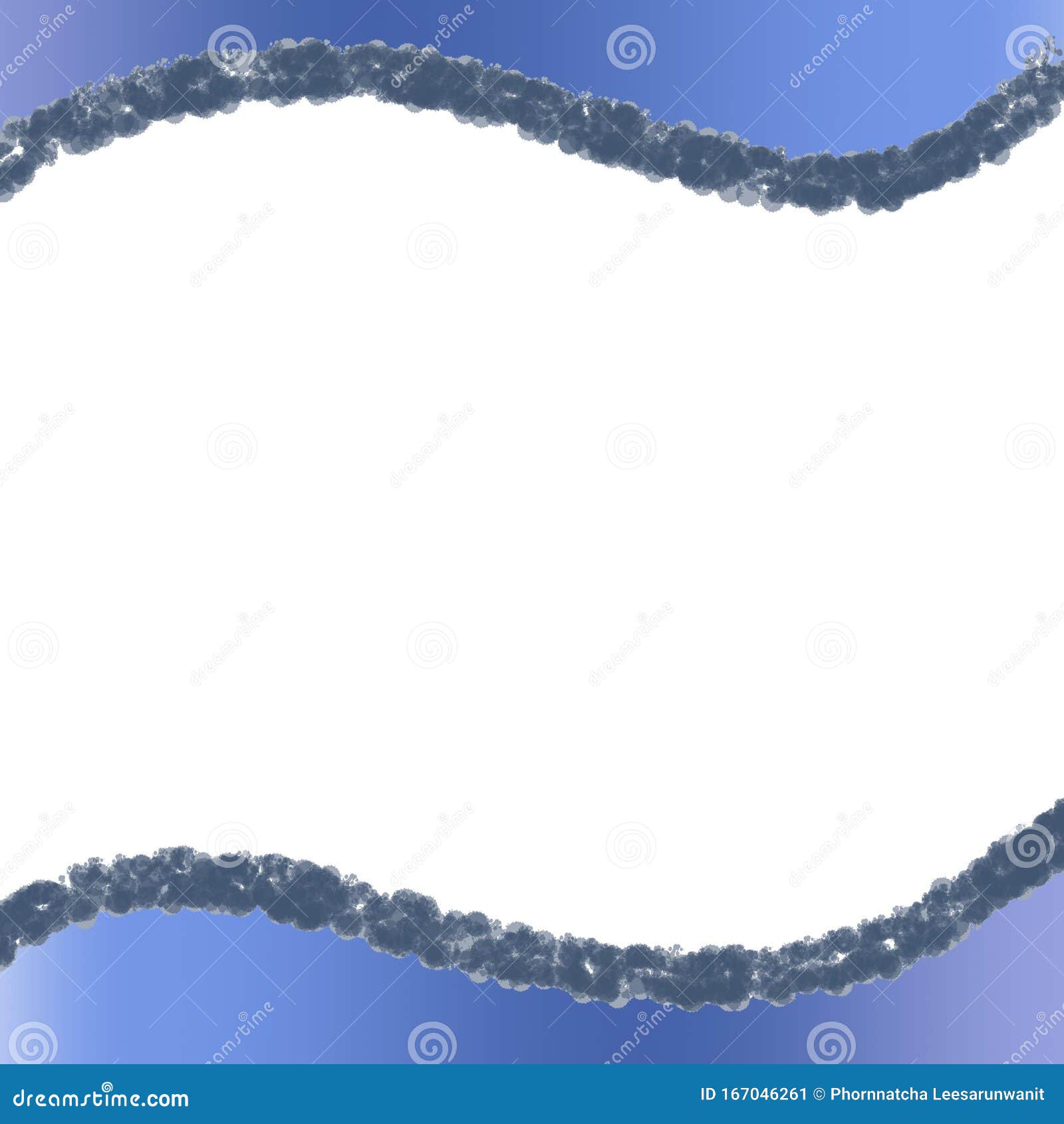 Blue Gradient Grunge Snowflake Border Frame Isolated on White ...