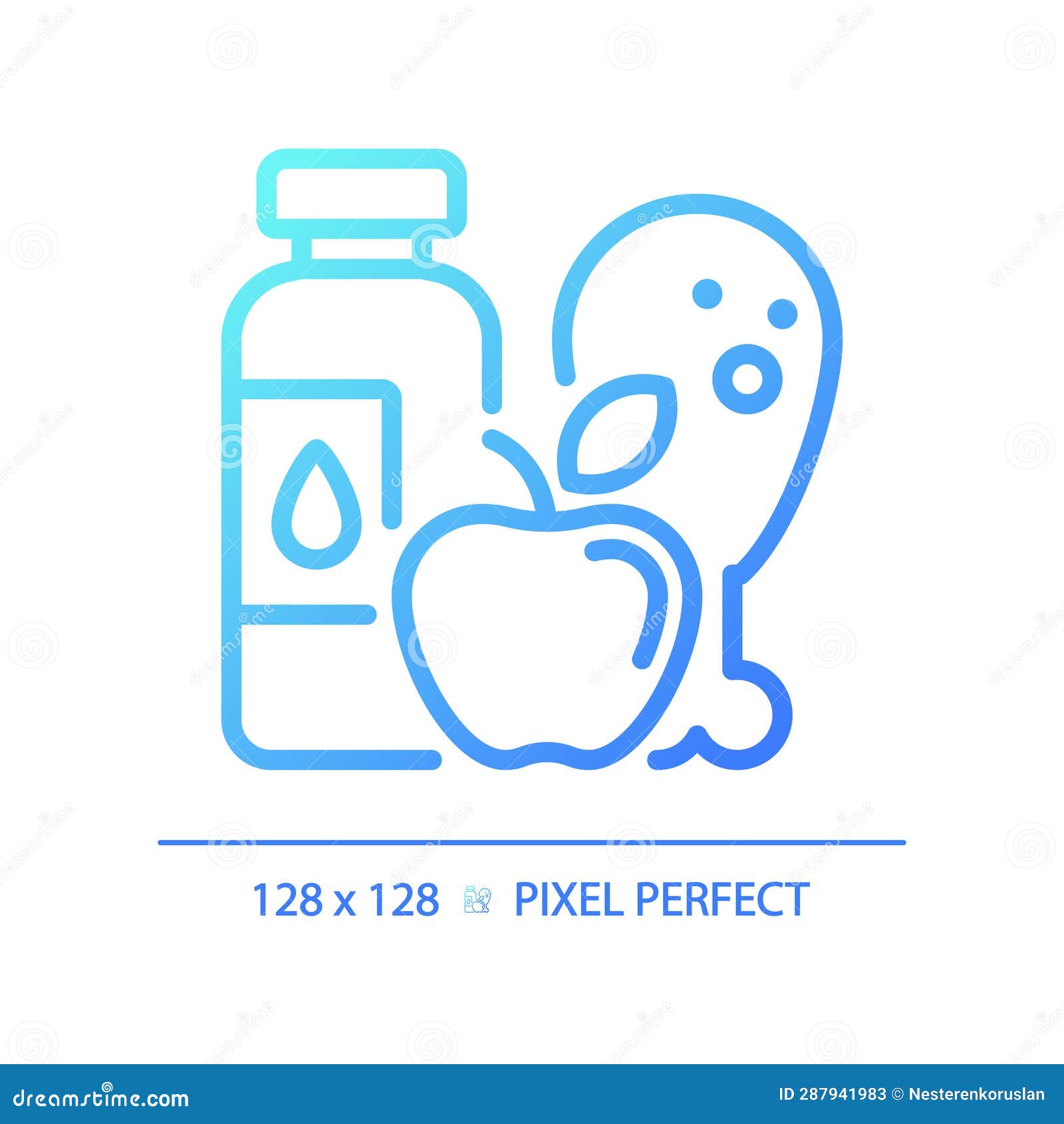 Blue Gradient Healthy Diet Linear Icon Stock Vector - Illustration of ...
