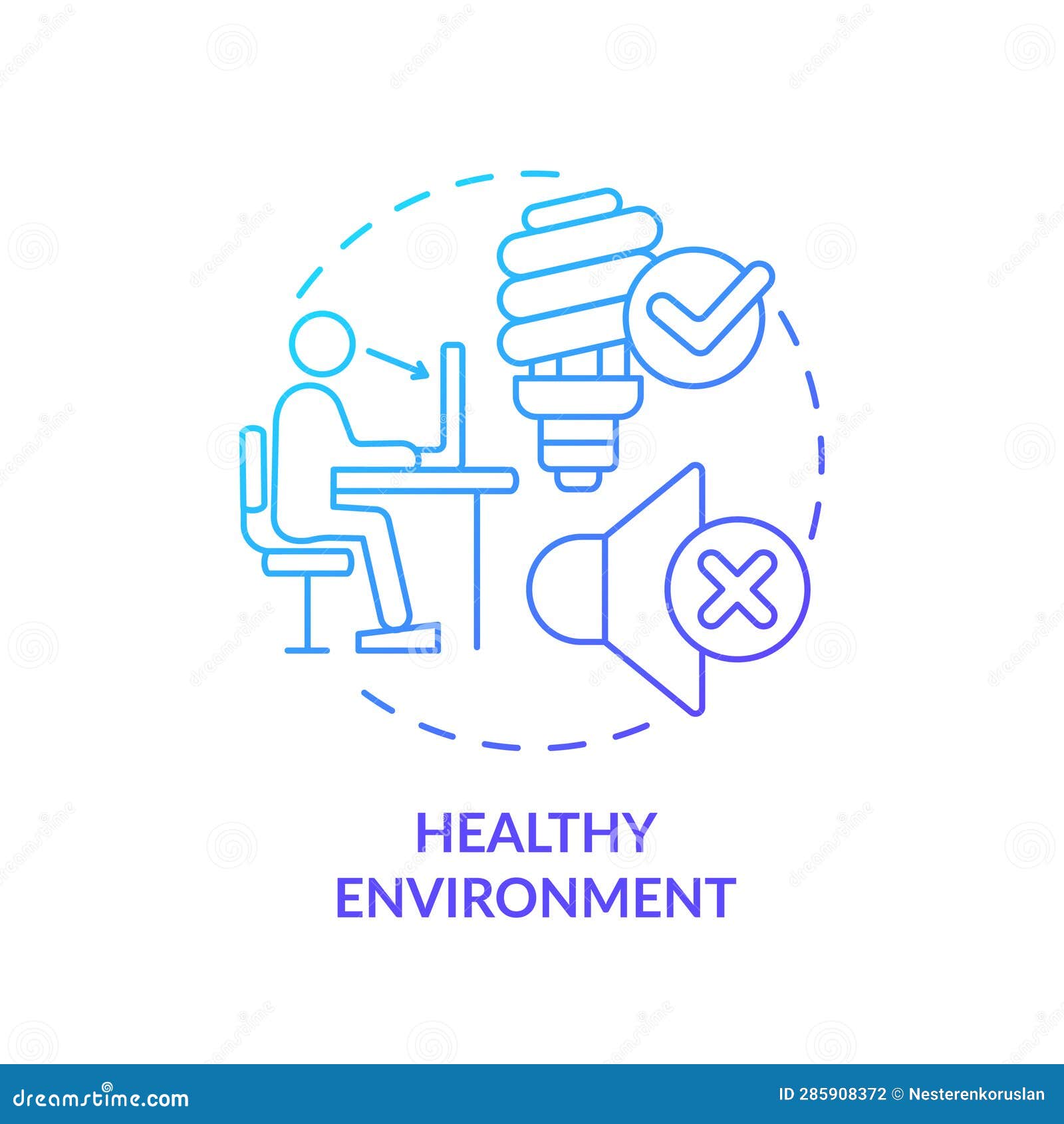 2D Gradient Healthy Environment Line Icon Concept Stock Vector ...