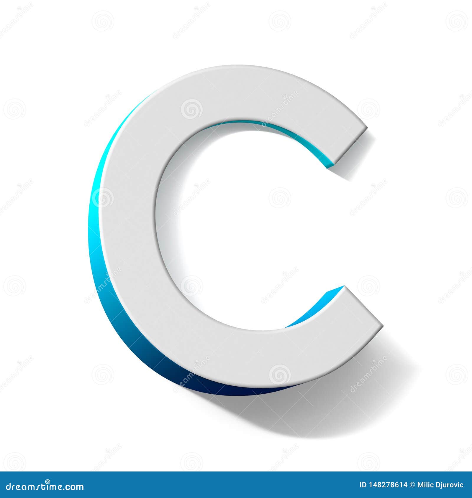 Blue gradient Letter C 3D stock illustration. Illustration of creative ...