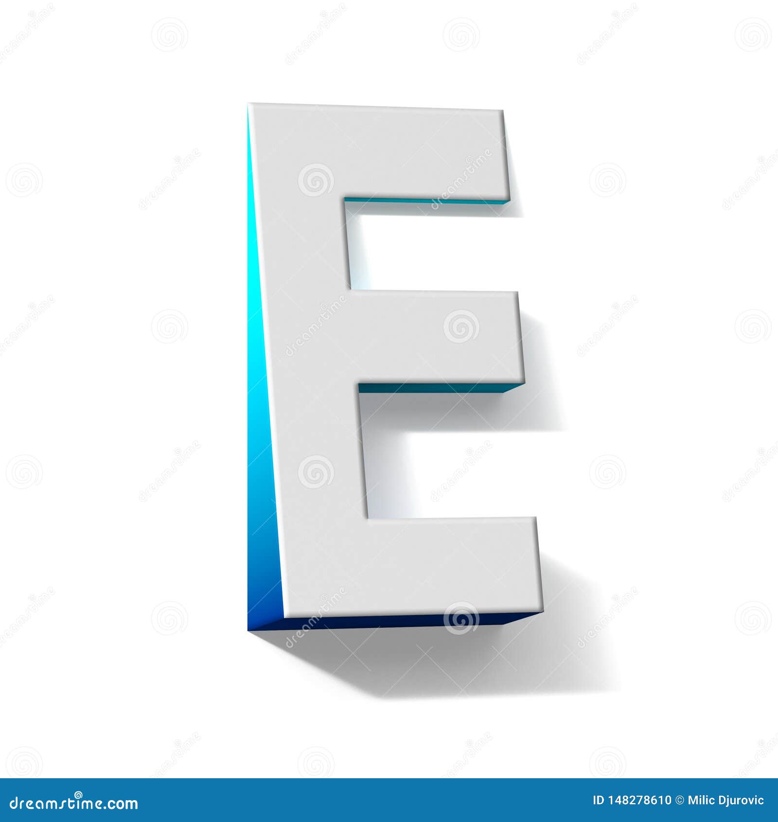 Blue gradient Letter E 3D stock illustration. Illustration of abstract ...