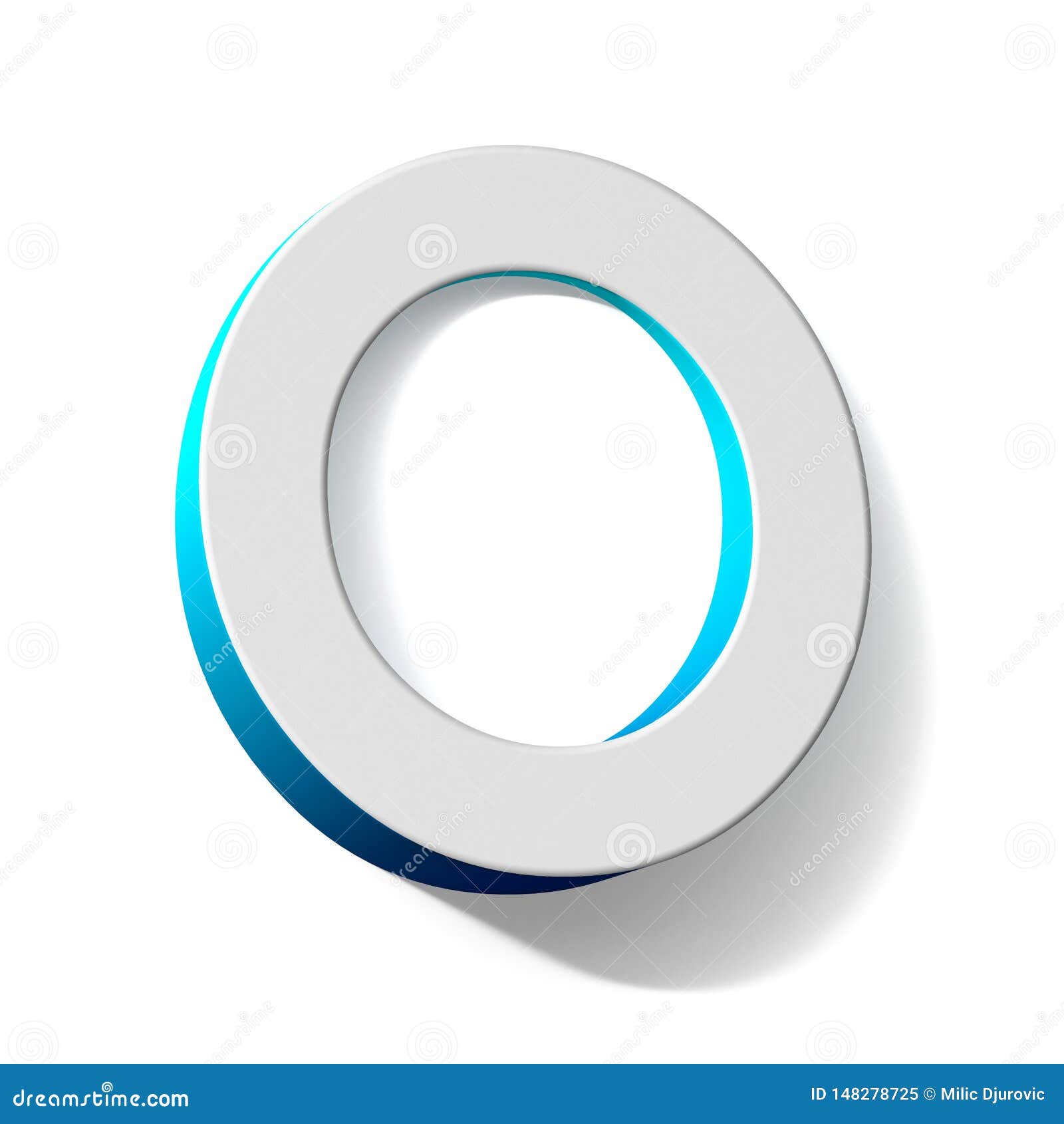 Blue gradient Letter O 3D stock illustration. Illustration of blue ...