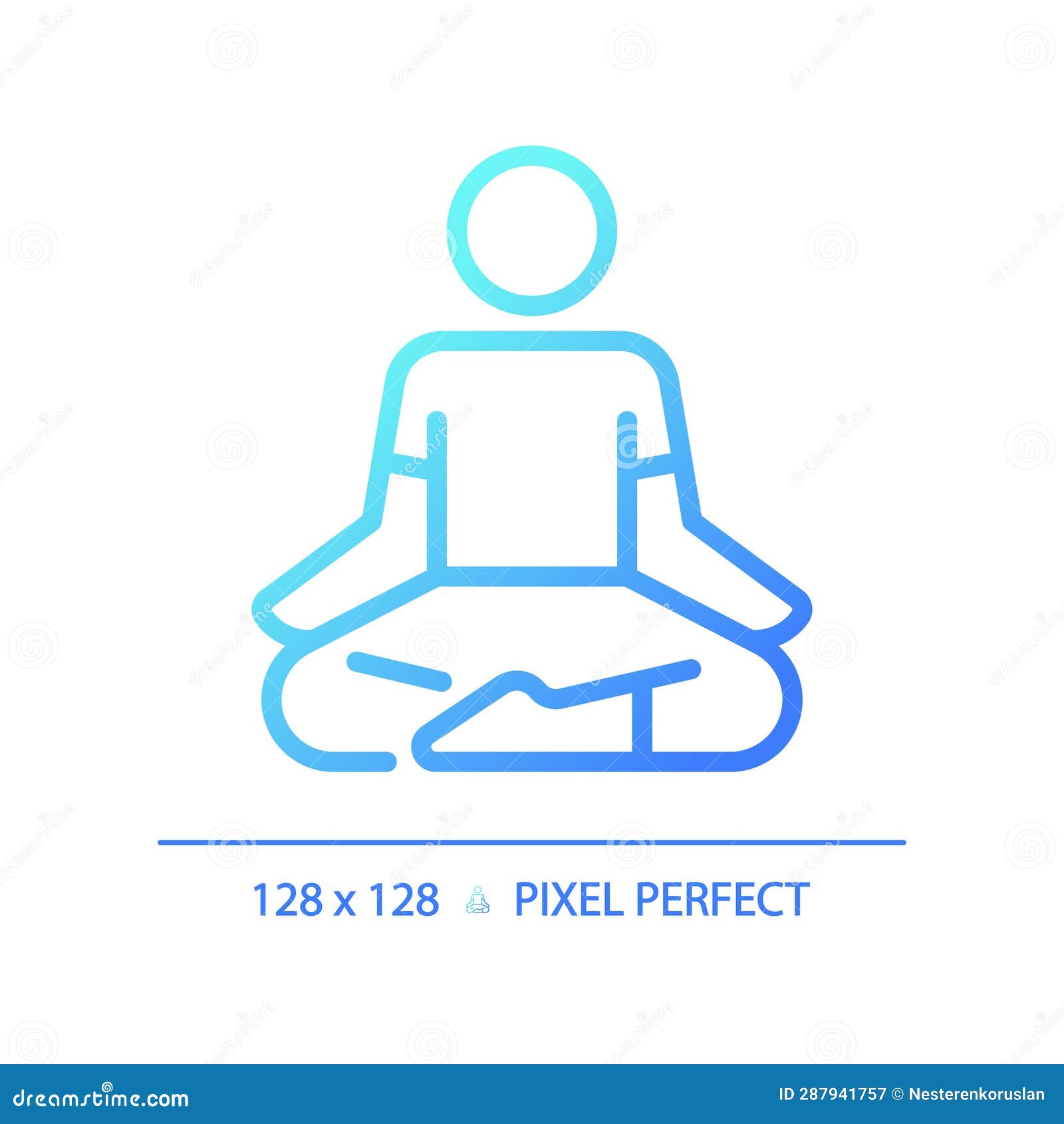 Blue Gradient Lotus Position Linear Icon Stock Vector - Illustration of ...