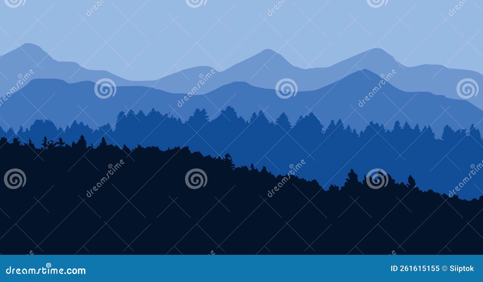 Blue Gradient Mountain Nature Background Animation with Moonlight Stock ...