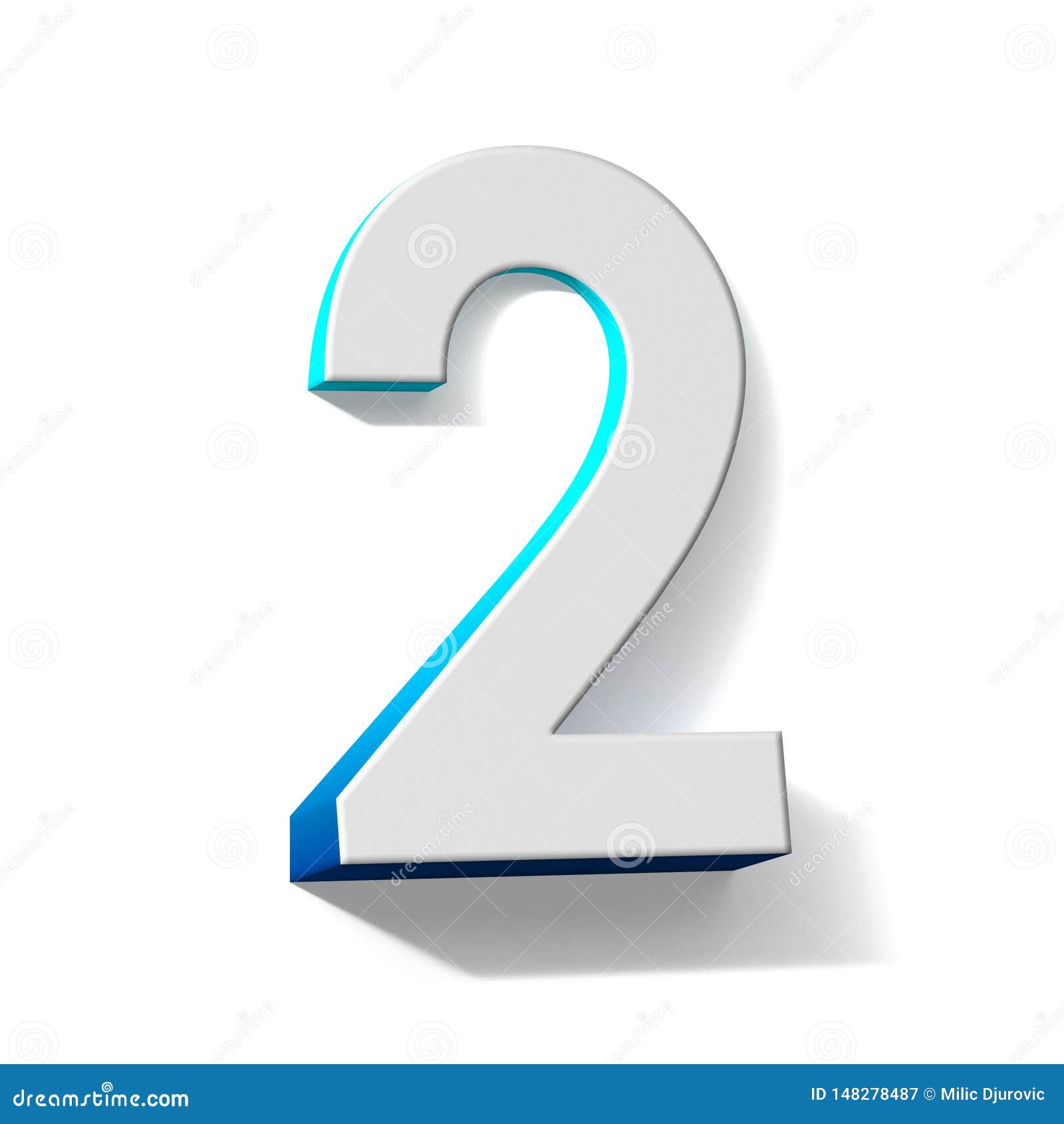 Blue Gradient Number 2 TWO 3D Stock Illustration - Illustration of ...