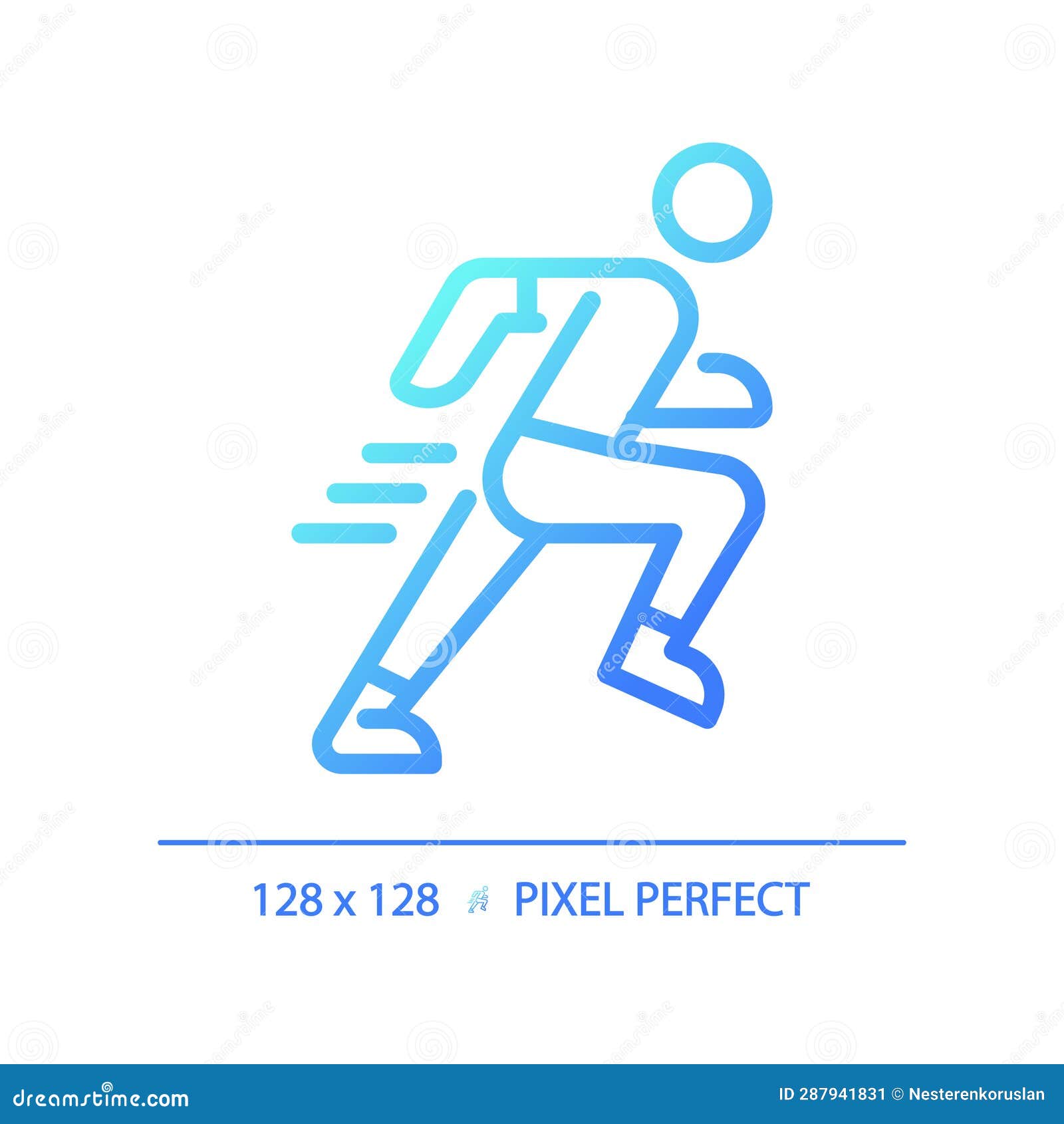 Blue Gradient Running Linear Icon Stock Illustration - Illustration of ...