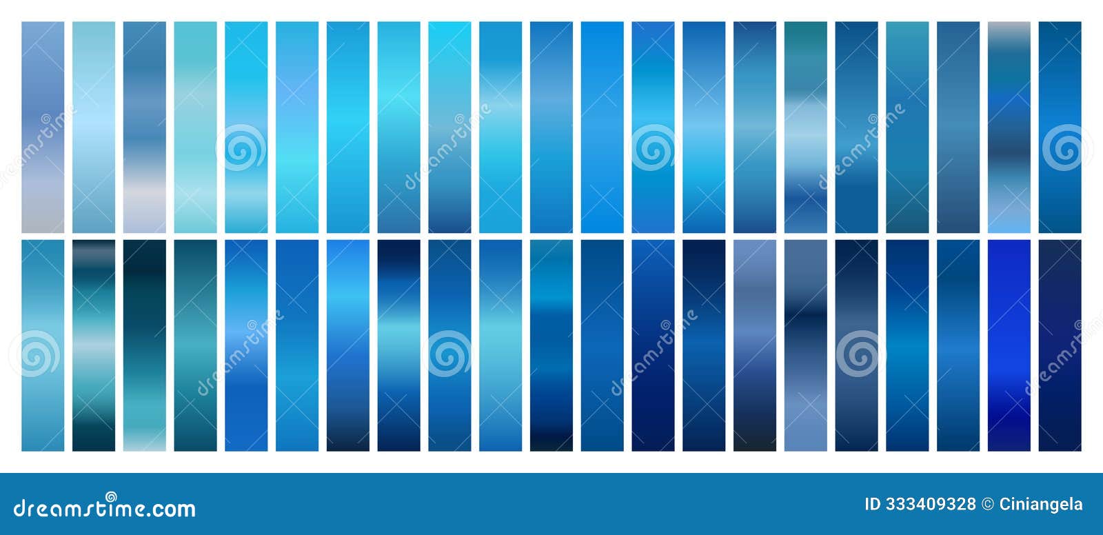 Blue Gradient Set for Light To Bright Colors Stock Illustration ...