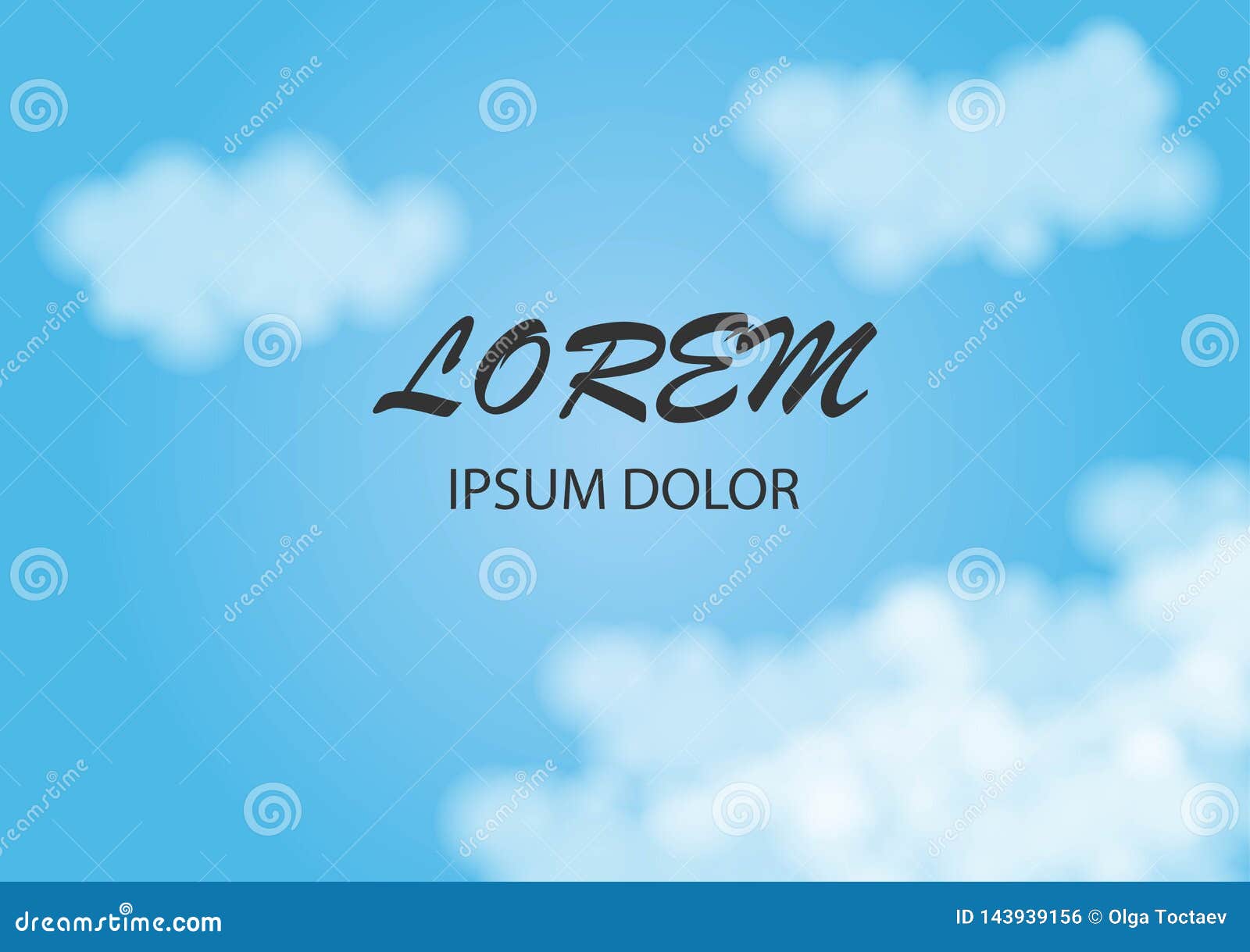 Blue Gradient Sky and Clouds Vector Illustration with Air Effect. You ...