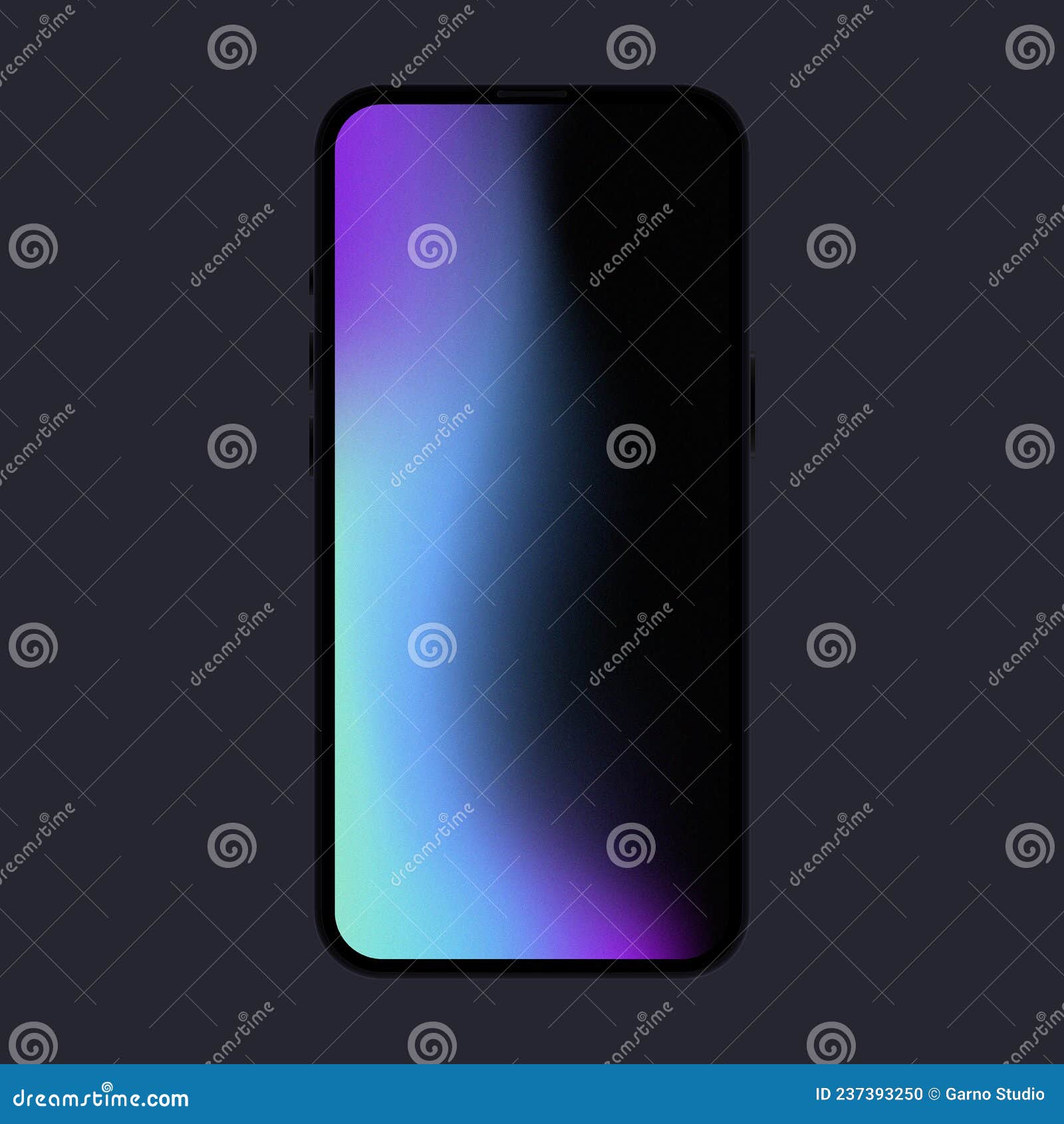 Blue Gradient Smartphone Mockup. Front View Model Stock Vector ...