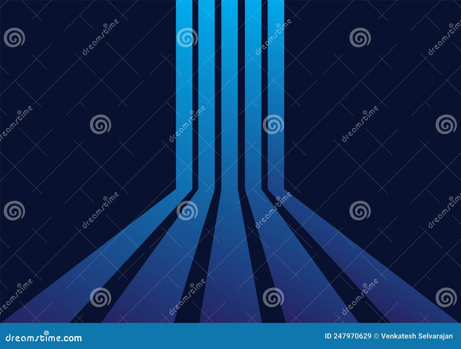 Blue Gradient Strips in Dark Blue Background Stock Vector ...
