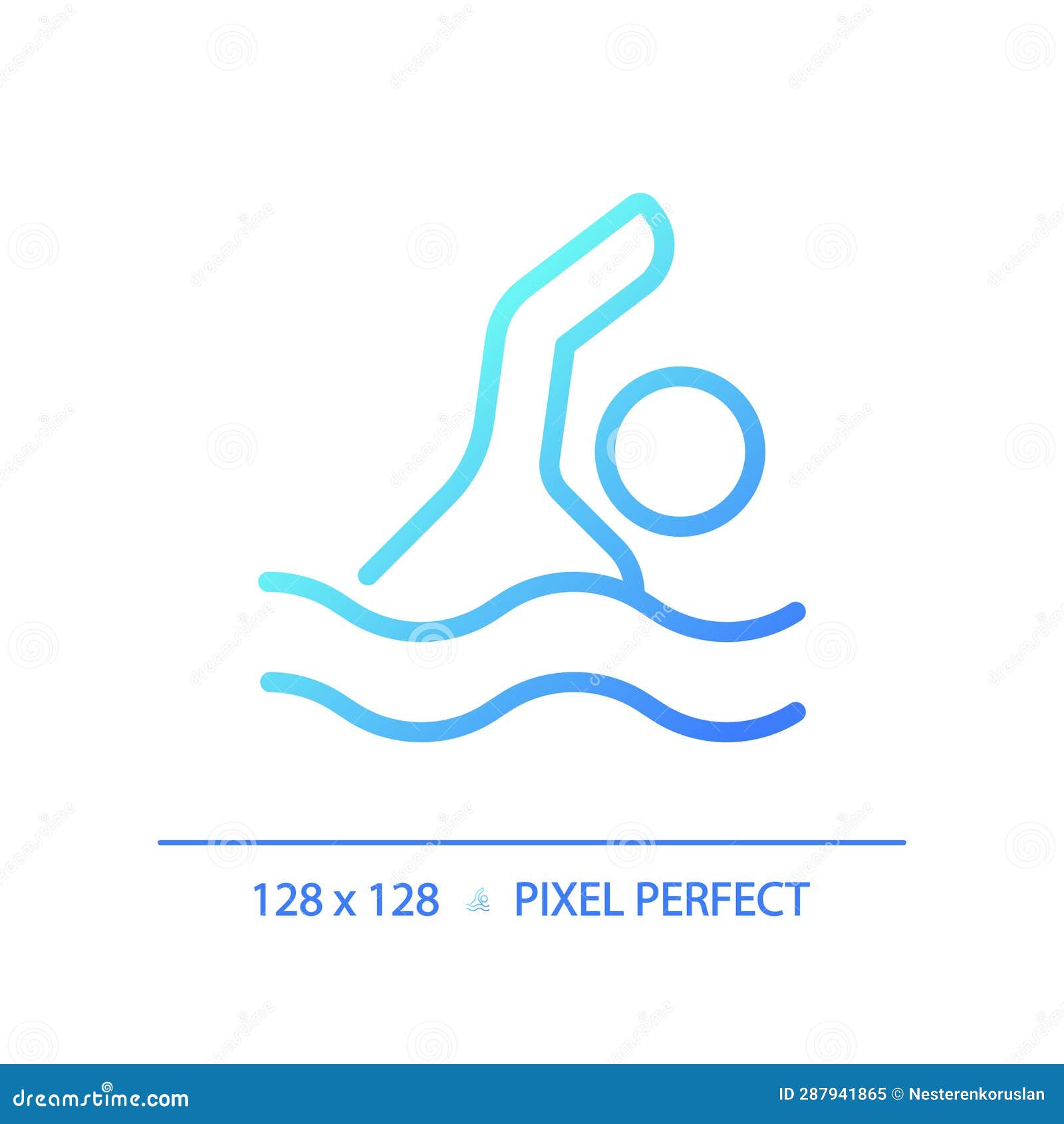 Blue Gradient Swimming Linear Icon Stock Illustration - Illustration of icon, design: 287941865