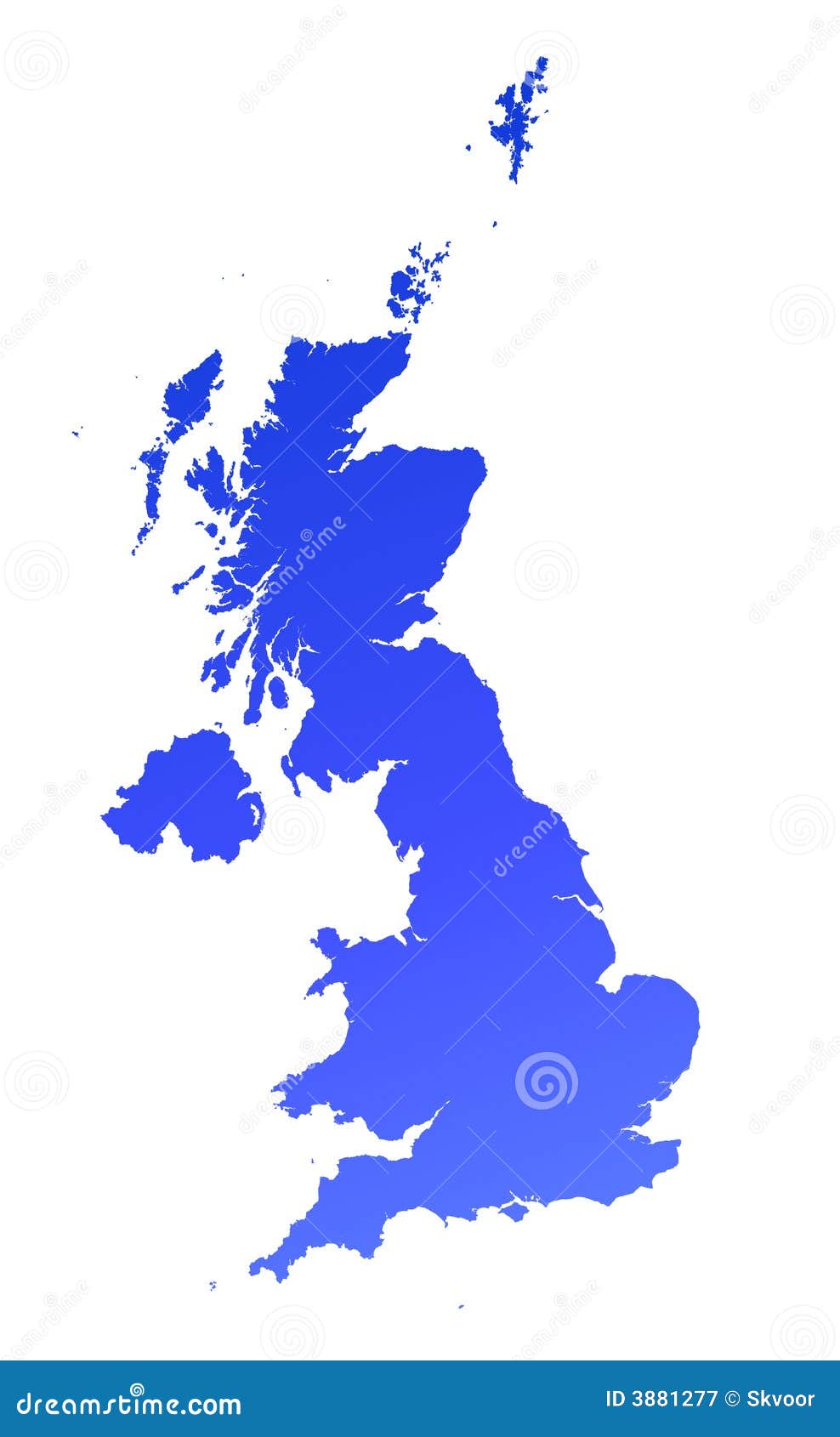 Blue gradient UK map stock illustration. Illustration of contour - 3881277