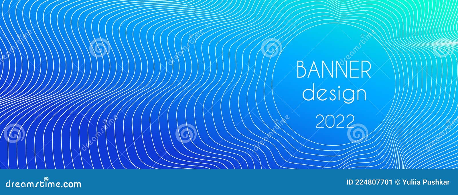 Blue Gradient Vector Long Banner. Abstract Minimal Background with ...