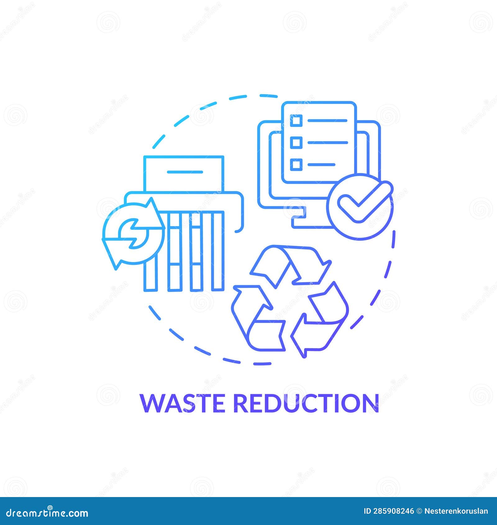 2D Gradient Waste Reduction Line Icon Concept Stock Vector - Illustration of line, icon: 285908246