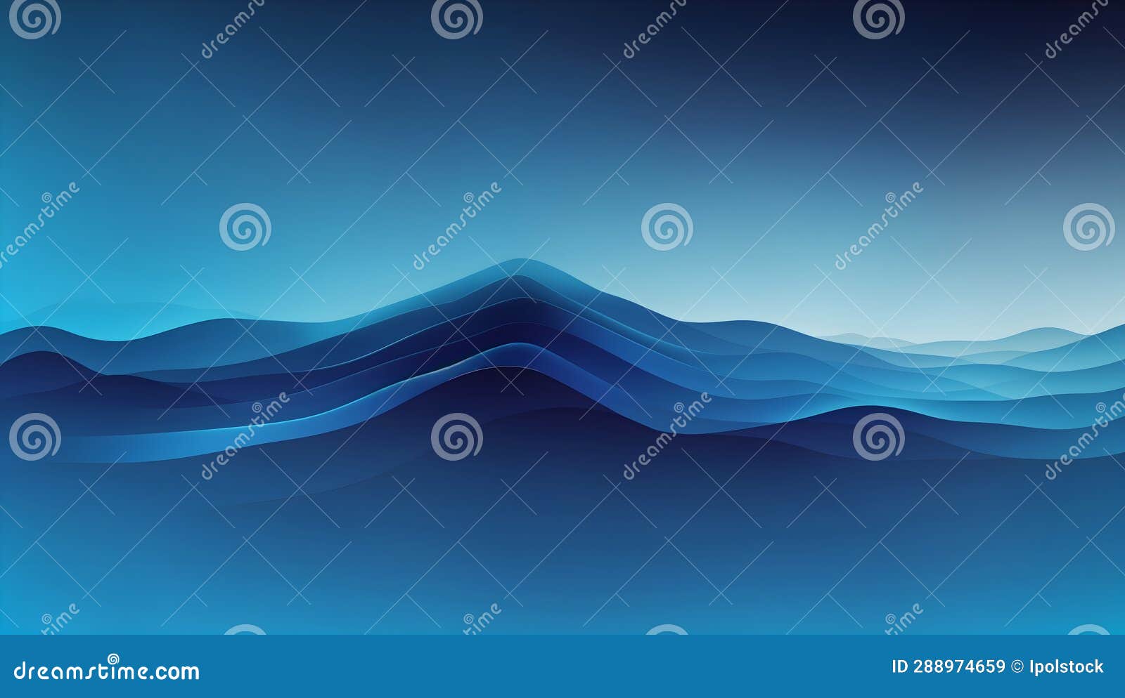 Blue Gradient Waves Abstract Background Stock Illustration ...