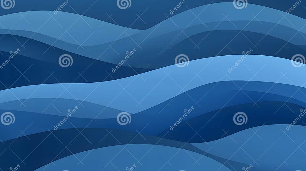 Blue Gradient Waves with Horizontal Flow and a Soft Transition Stock Illustration - Illustration ...