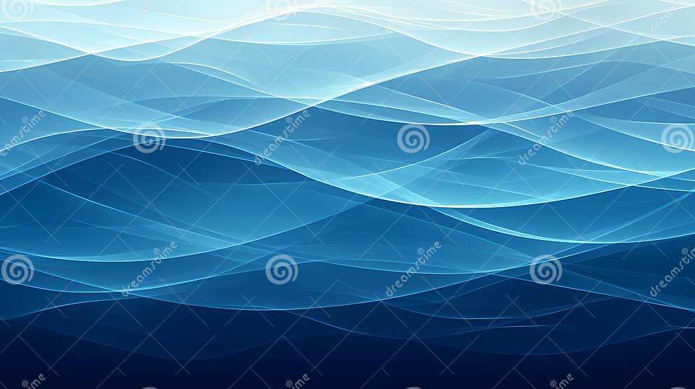 Blue Gradient Waves Moving Horizontally with Soft and Gentle Edges ...