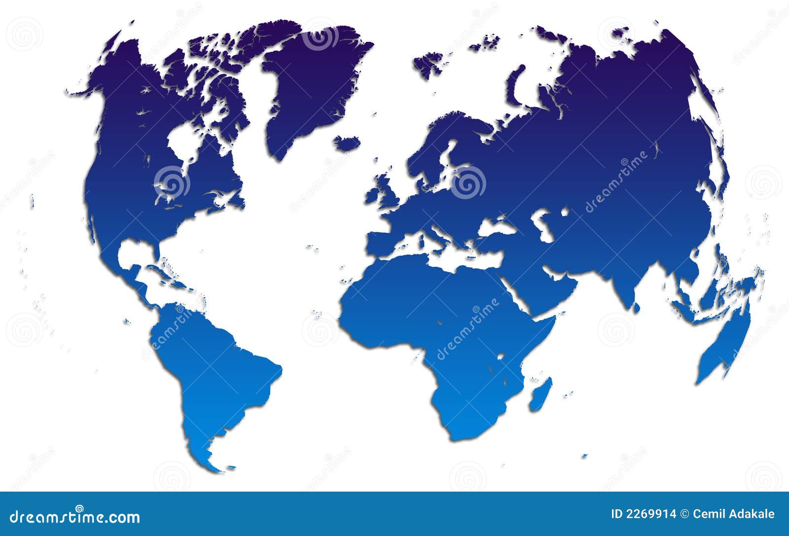 Blue gradient world map stock illustration. Illustration of concept ...