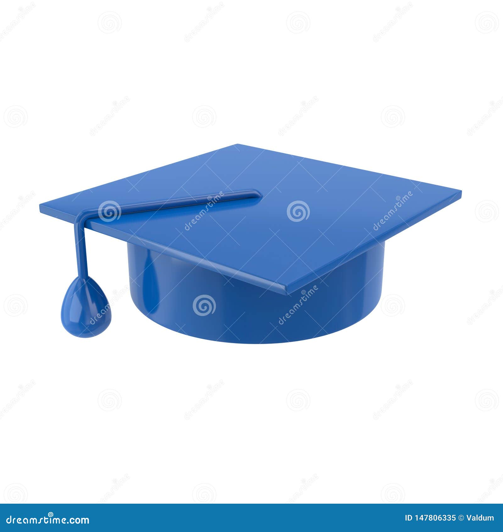 Blue Graduation Cap And Diploma Scroll Isolated On White Ba Vector ...