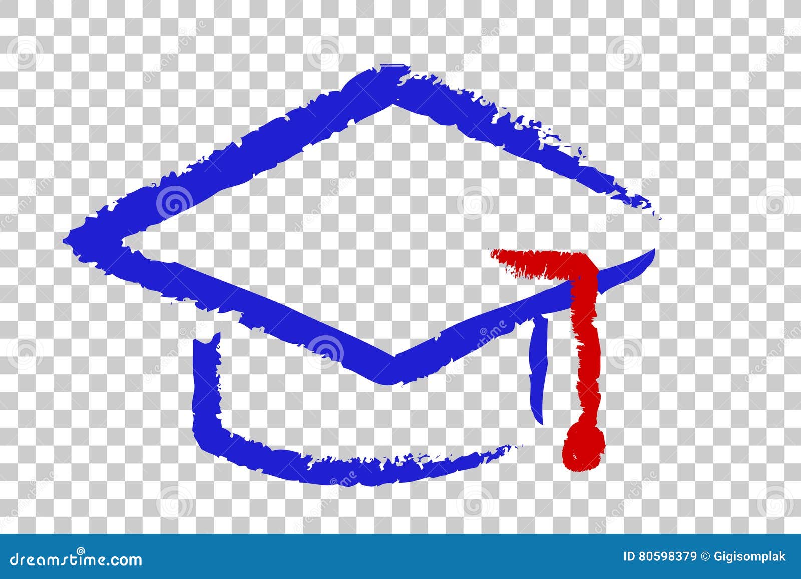 Blue Graduation Cap And Diploma Scroll Isolated On White Ba Vector ...
