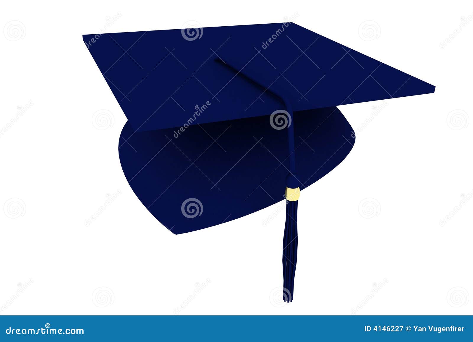 A blue graduation hat stock illustration. Illustration of finish - 4146227