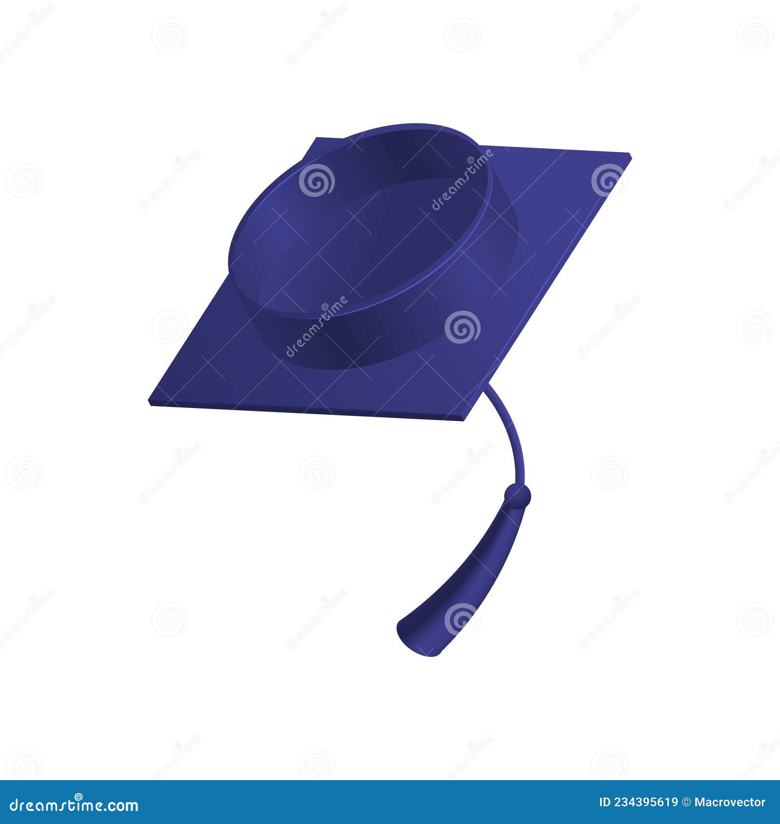 Blue Graduation Hat Composition Stock Vector - Illustration of academic ...