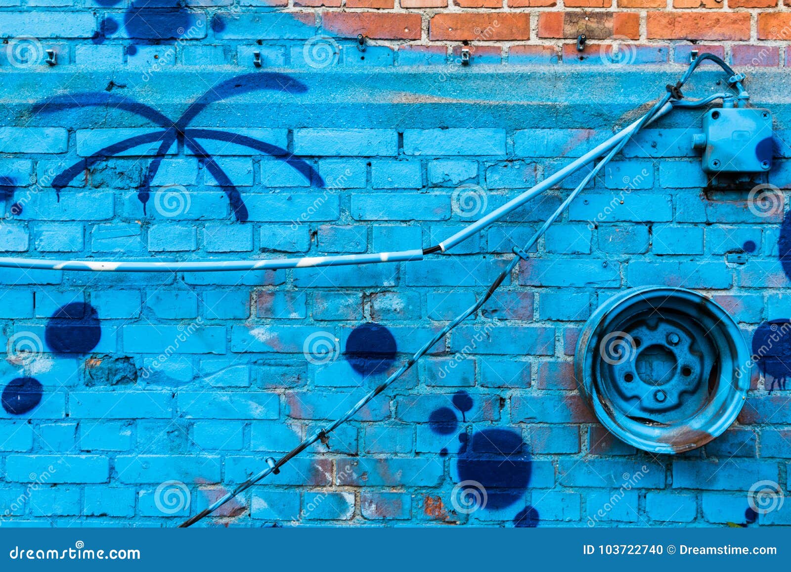 Blue graffiti stock photo. Image of construction, design - 103722740