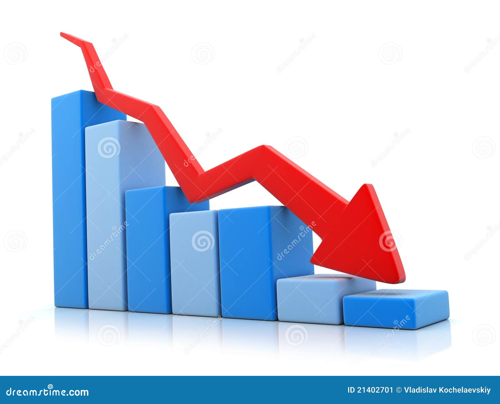 Blue grafic down stock illustration. Illustration of arrow - 21402701