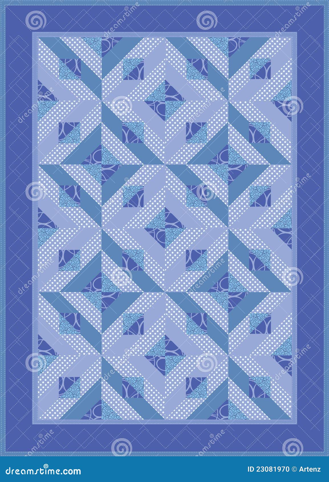Blue Granny Quilt stock vector. Illustration of scrapbook - 23081970