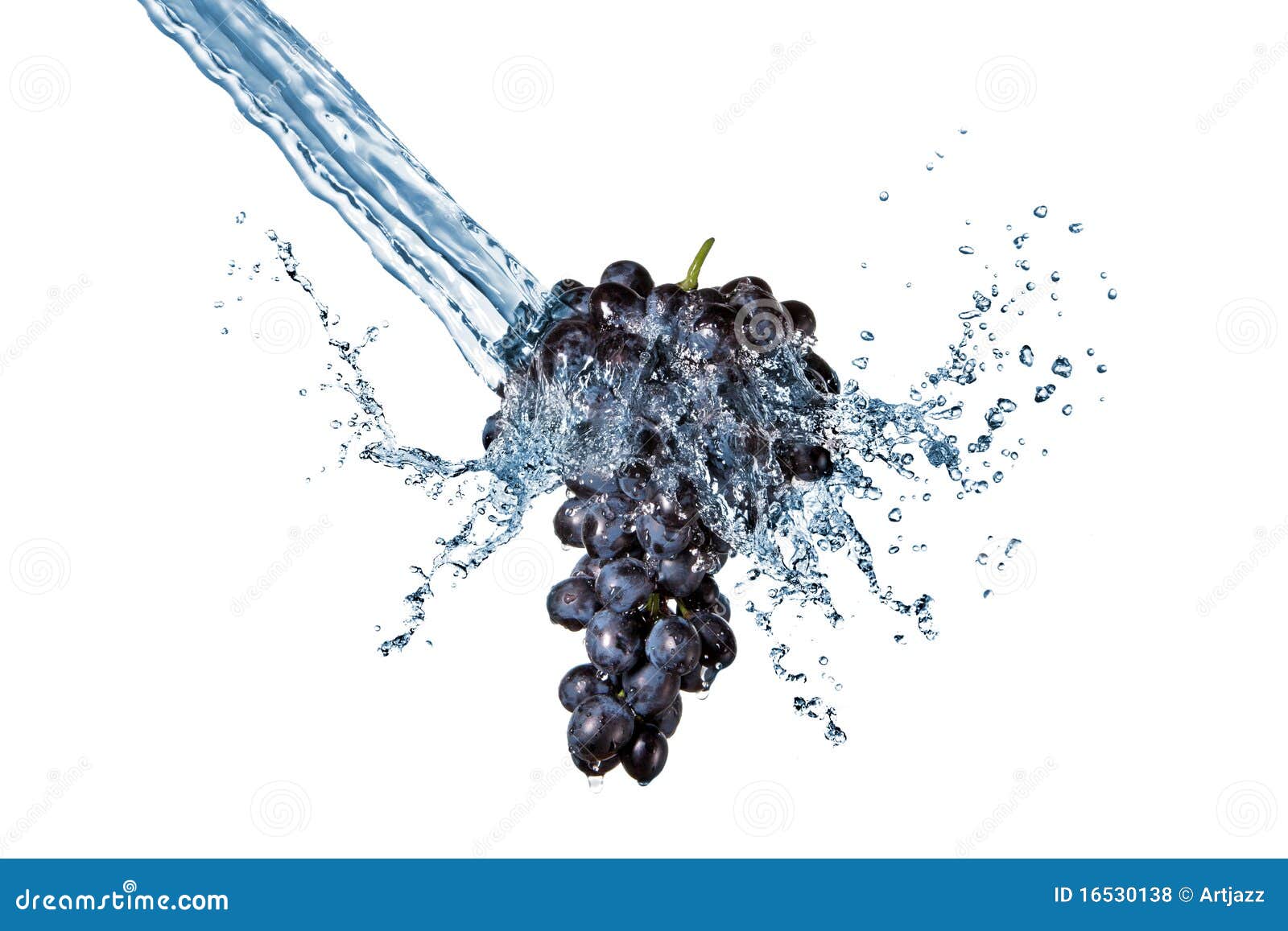 Blue Grape with Water Splash Isolated Stock Photo - Image of close ...