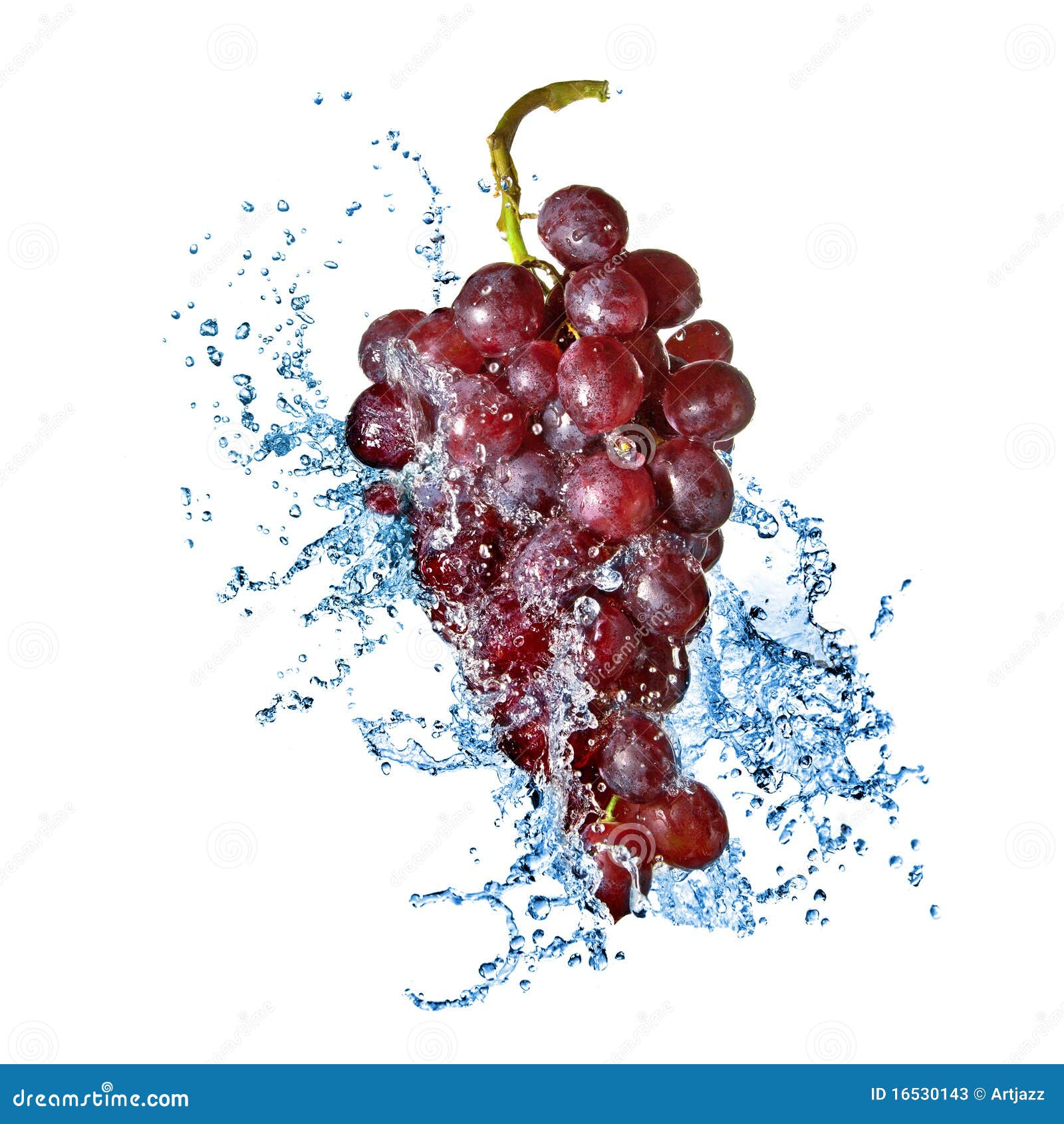 Blue Grape with Water Splash Isolated Stock Image - Image of drink ...