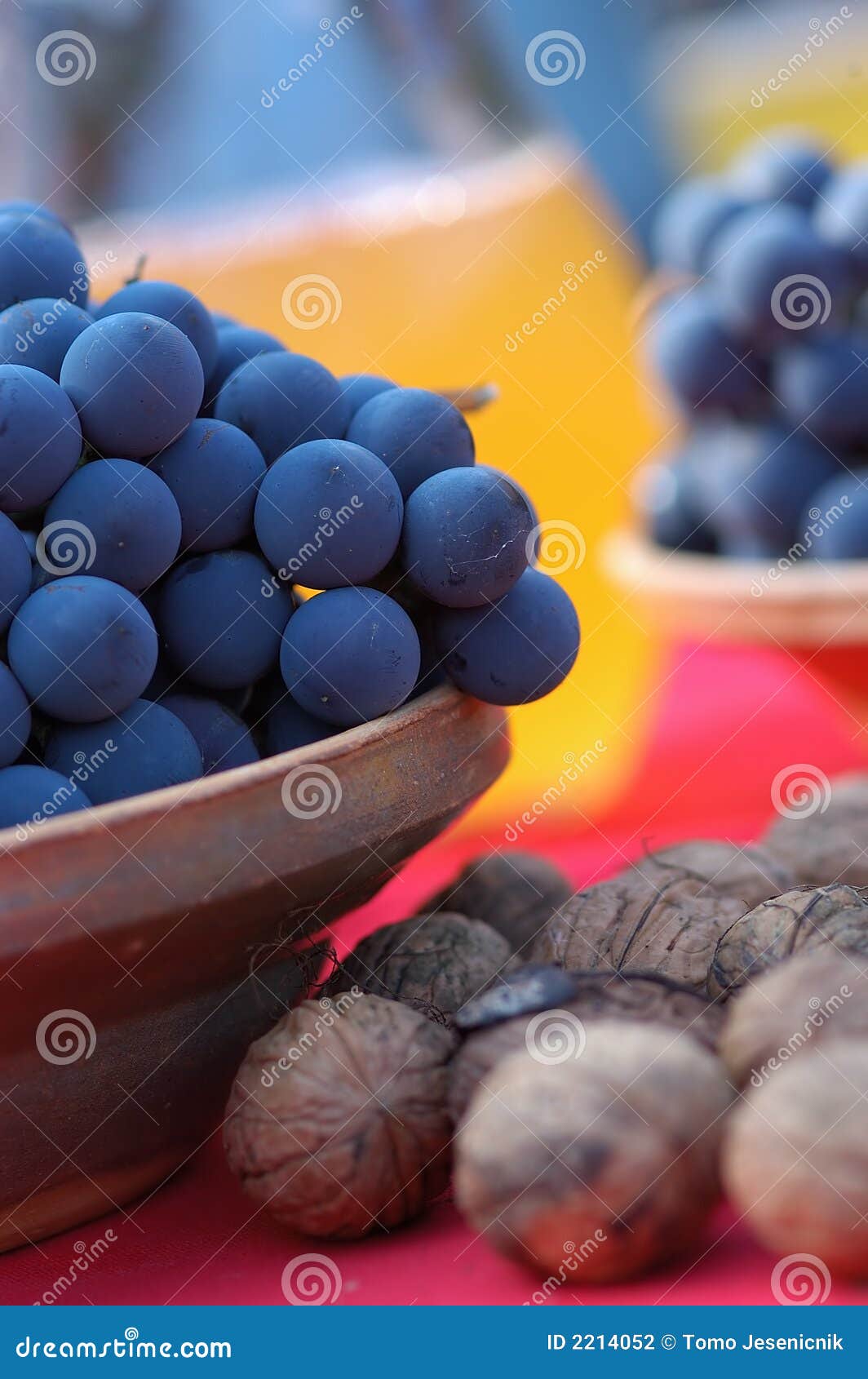 Blue grapes and chestnut stock photo. Image of crop, still - 2214052