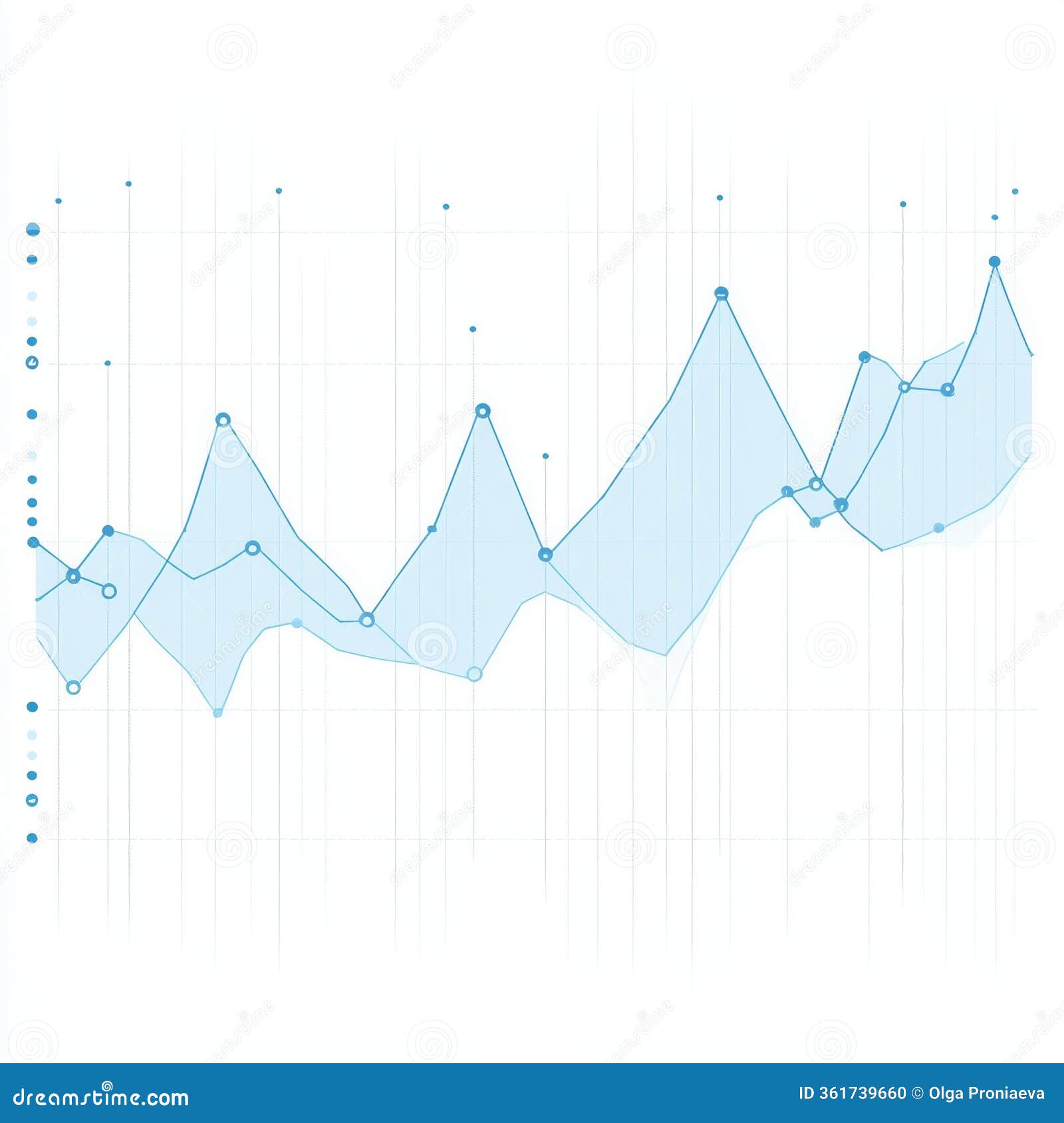 Blue Graph Chart Depicting Rising Data Trends with Points and Lines on Grid Stock Photo - Image ...