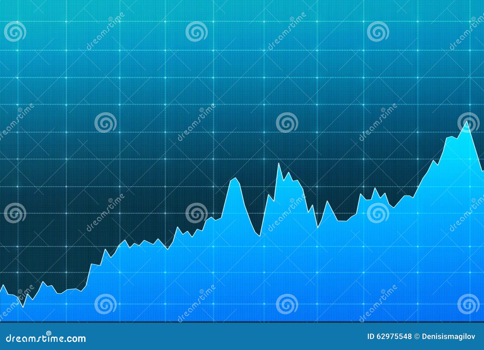 Blue Graph Demonstrating Growth, Fluctuations, Concept of Analys Stock ...