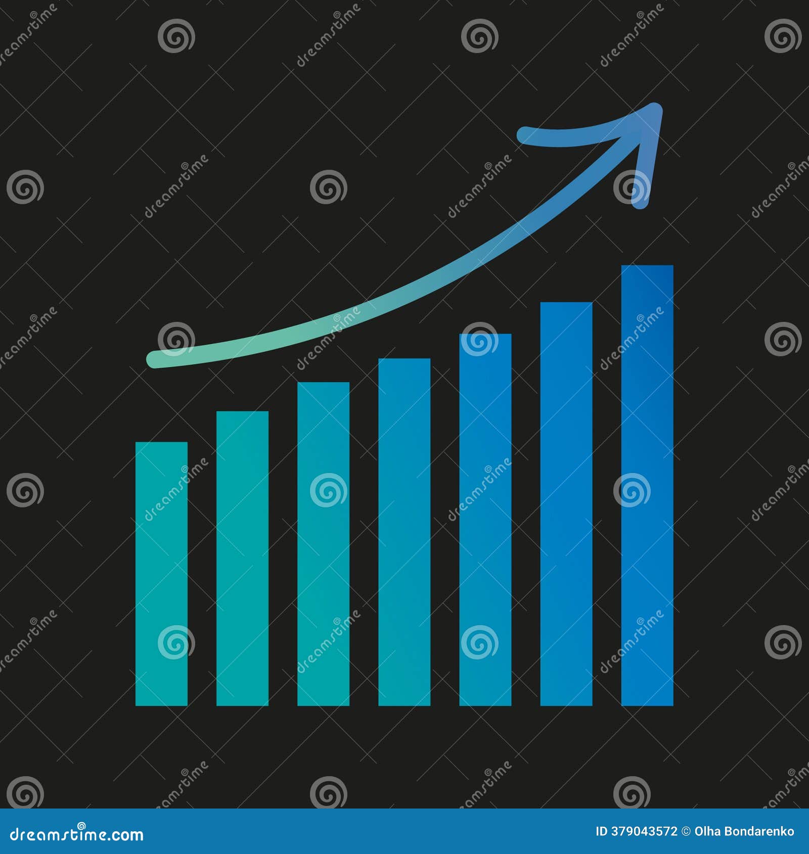 Blue 3D Graph With White Arrow Stock Photo | CartoonDealer.com #8318910