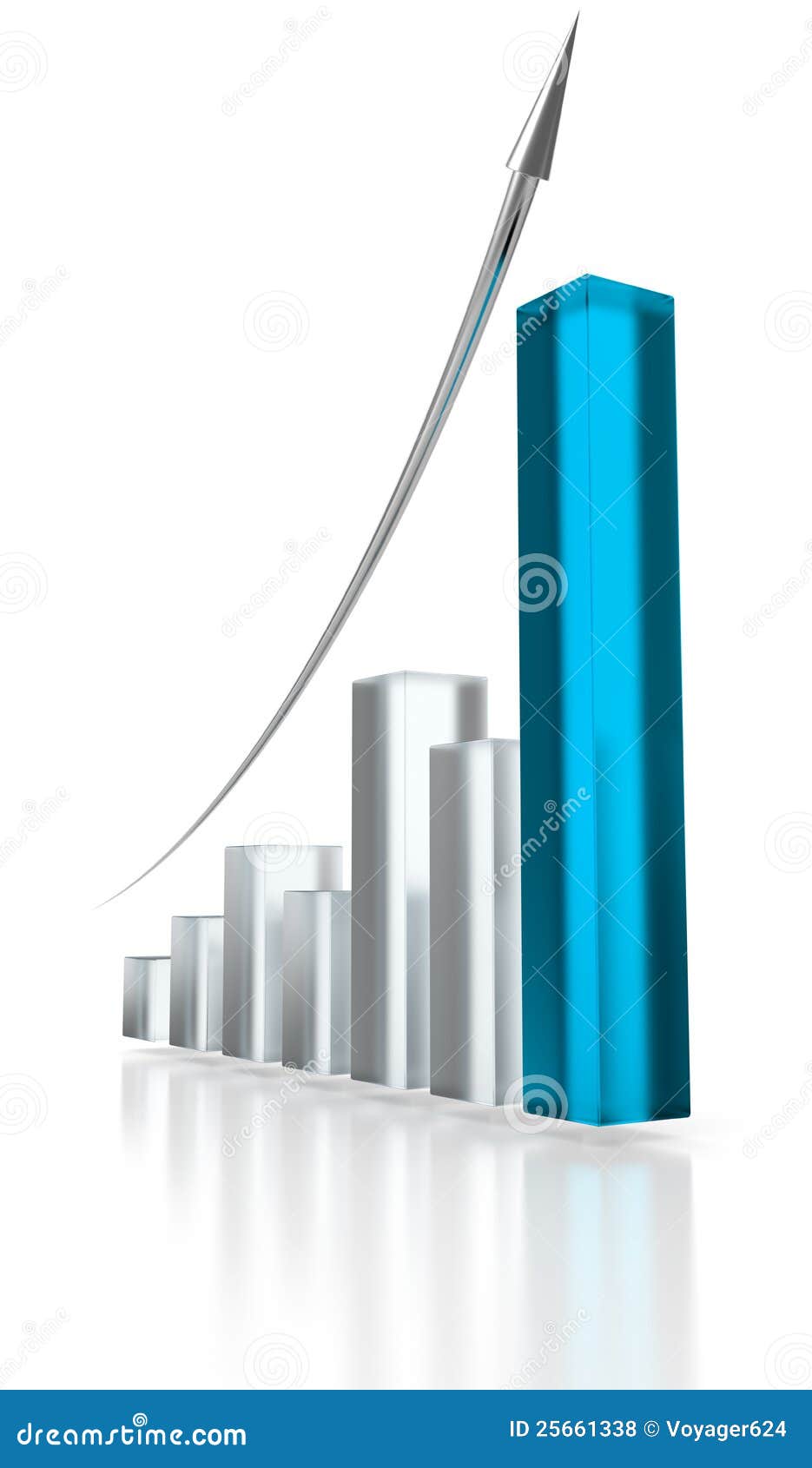 Blue Graph and Up Arrow stock illustration. Illustration of computer ...