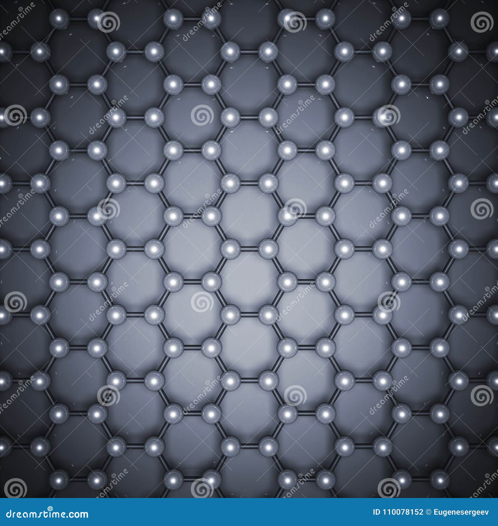 Blue Graphene Layer Structure 3d, Top View Stock Illustration ...