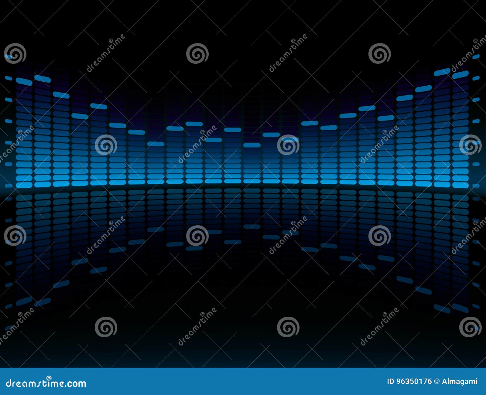 Blue Graphic Equalizer Display. Stock Vector - Illustration of dance ...