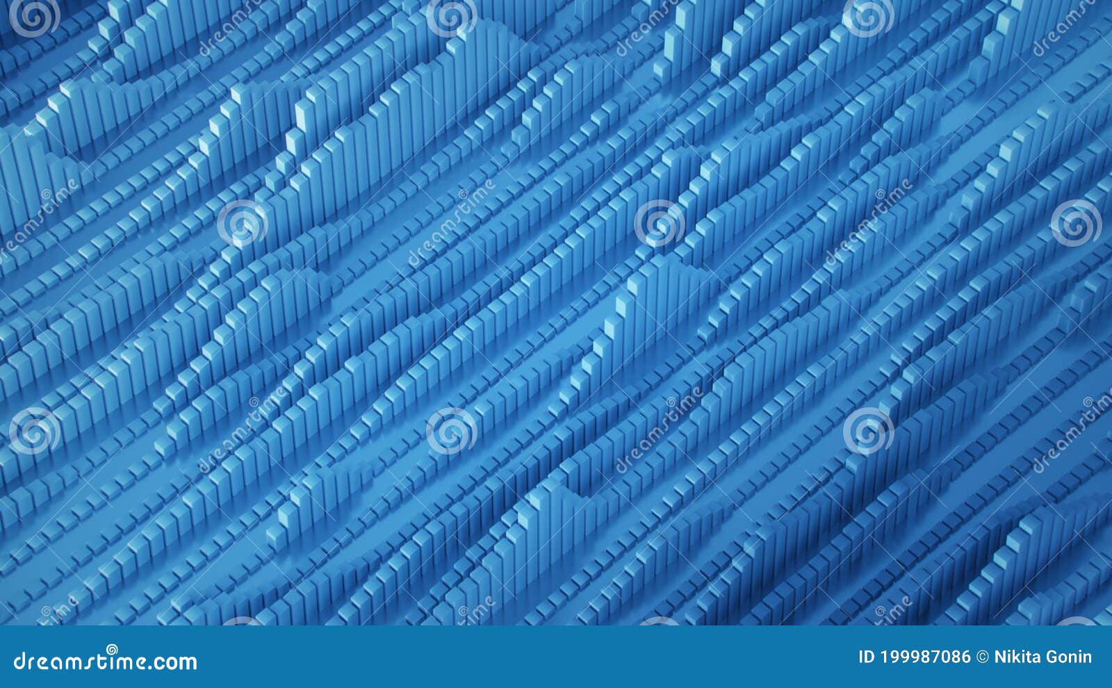 Blue Graphs of Electromagnetic Waves 3D Rendering Illustration Stock ...