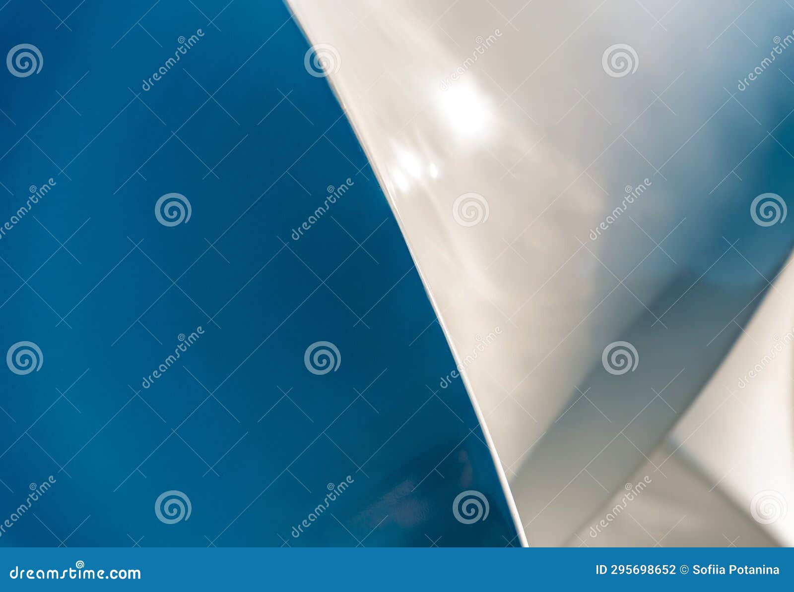 Blue and Gray Abstract Background from Curved Lines of Geometric Shapes ...